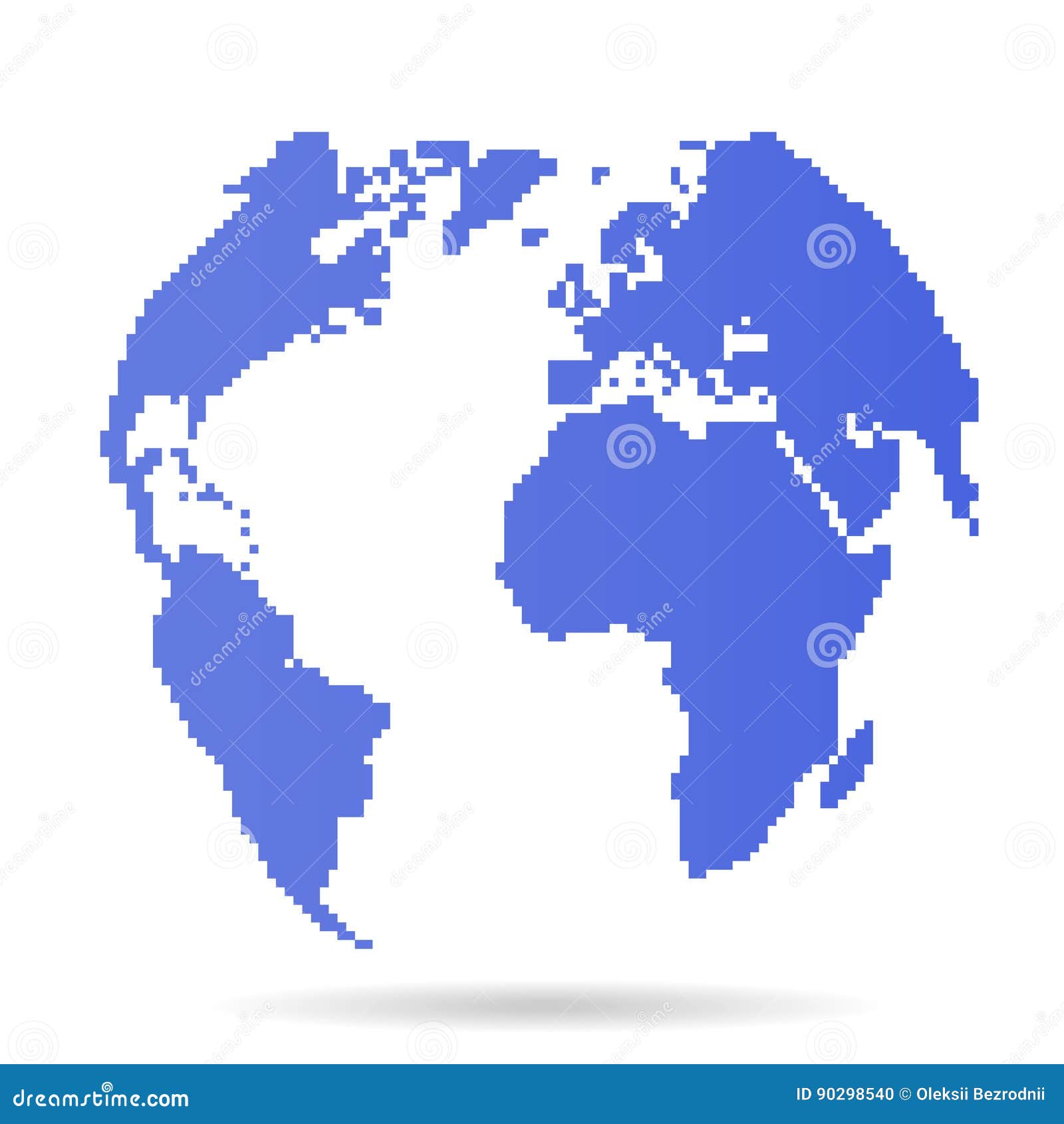 Pixel Earth Set Rotation Animation. Isolated Globe Vector Illustration ...