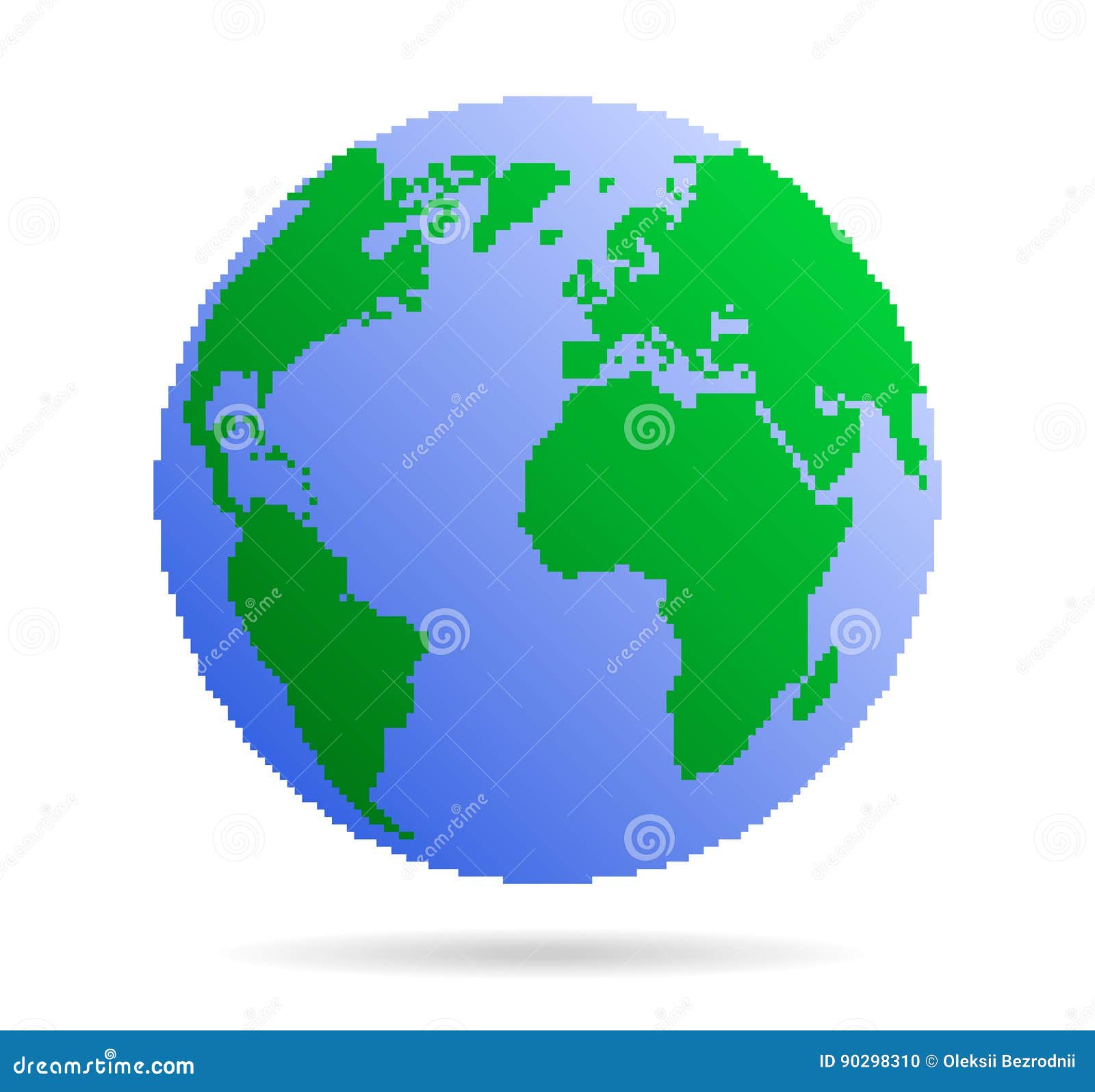 Pixel Earth Set Rotation Animation. Isolated Globe Vector Illustration ...