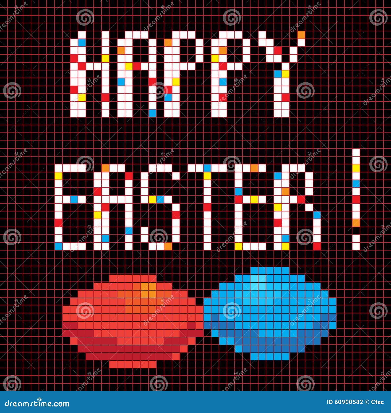 Pixel easter feliz ilustração do vetor. Ilustração de colheita - 60900582