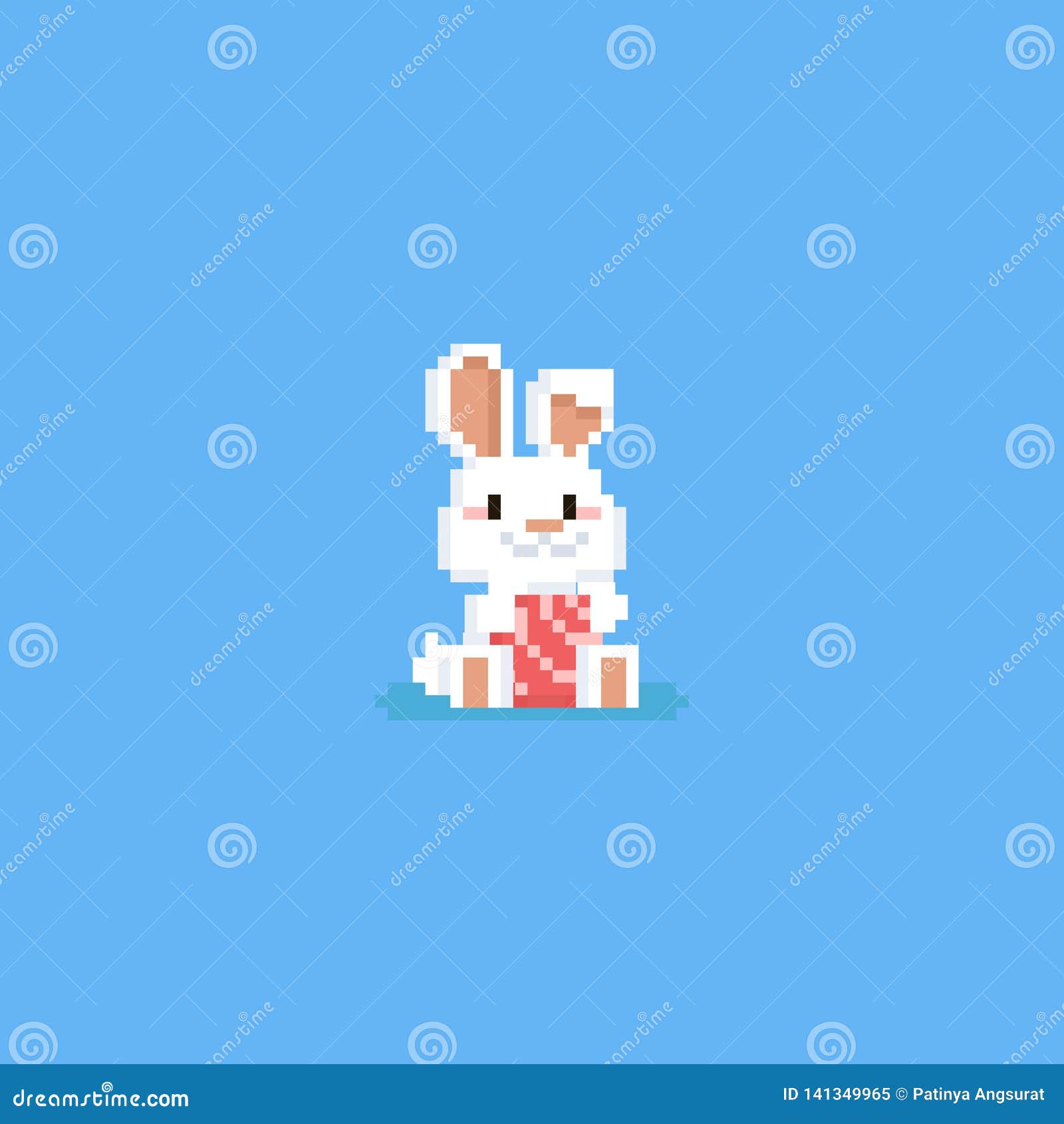 Pixel 8 Bit Easter Bunny. Pixel Art Arcade Game Icon, Painted Chicken ...