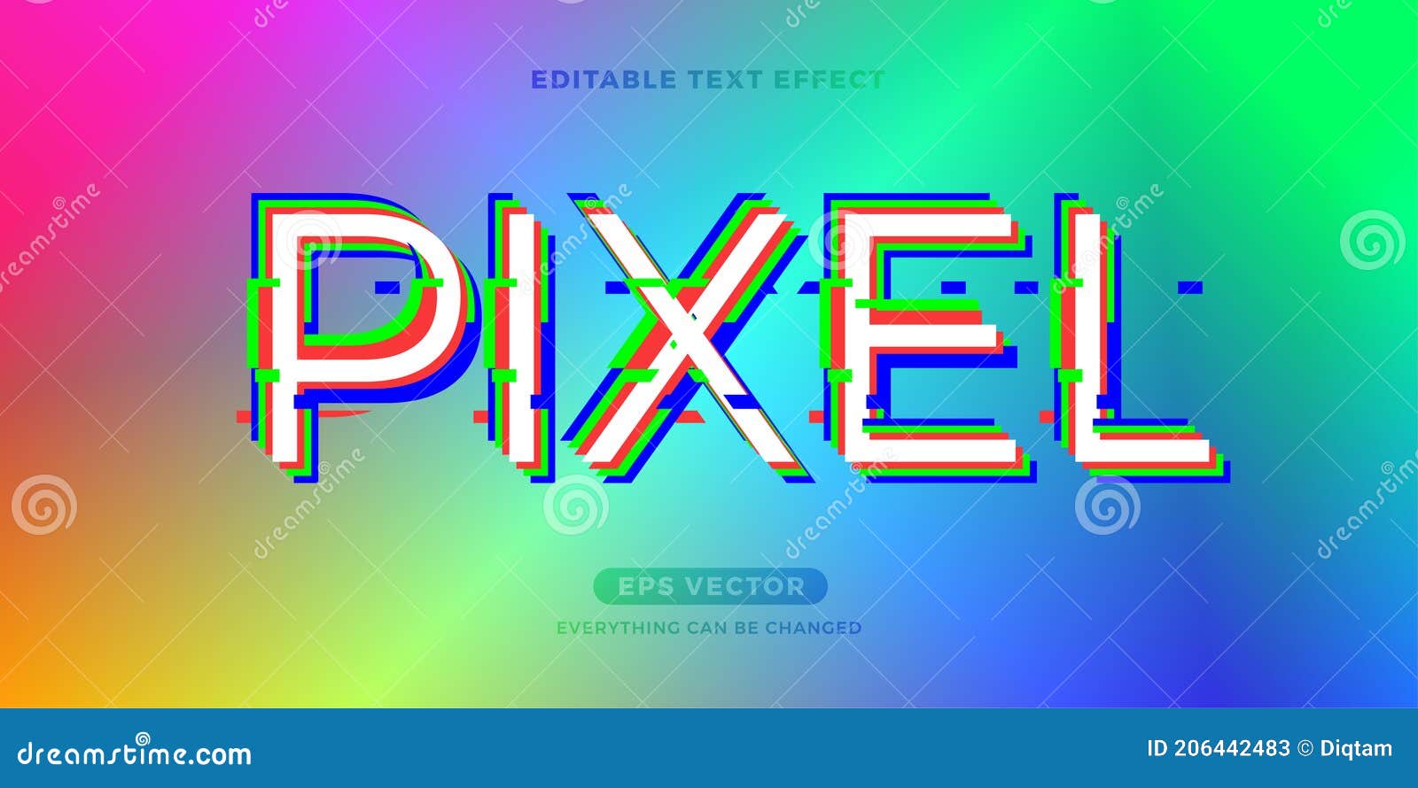 Pixel Editable Text Effect Vector Stock Vector - Illustration of ...