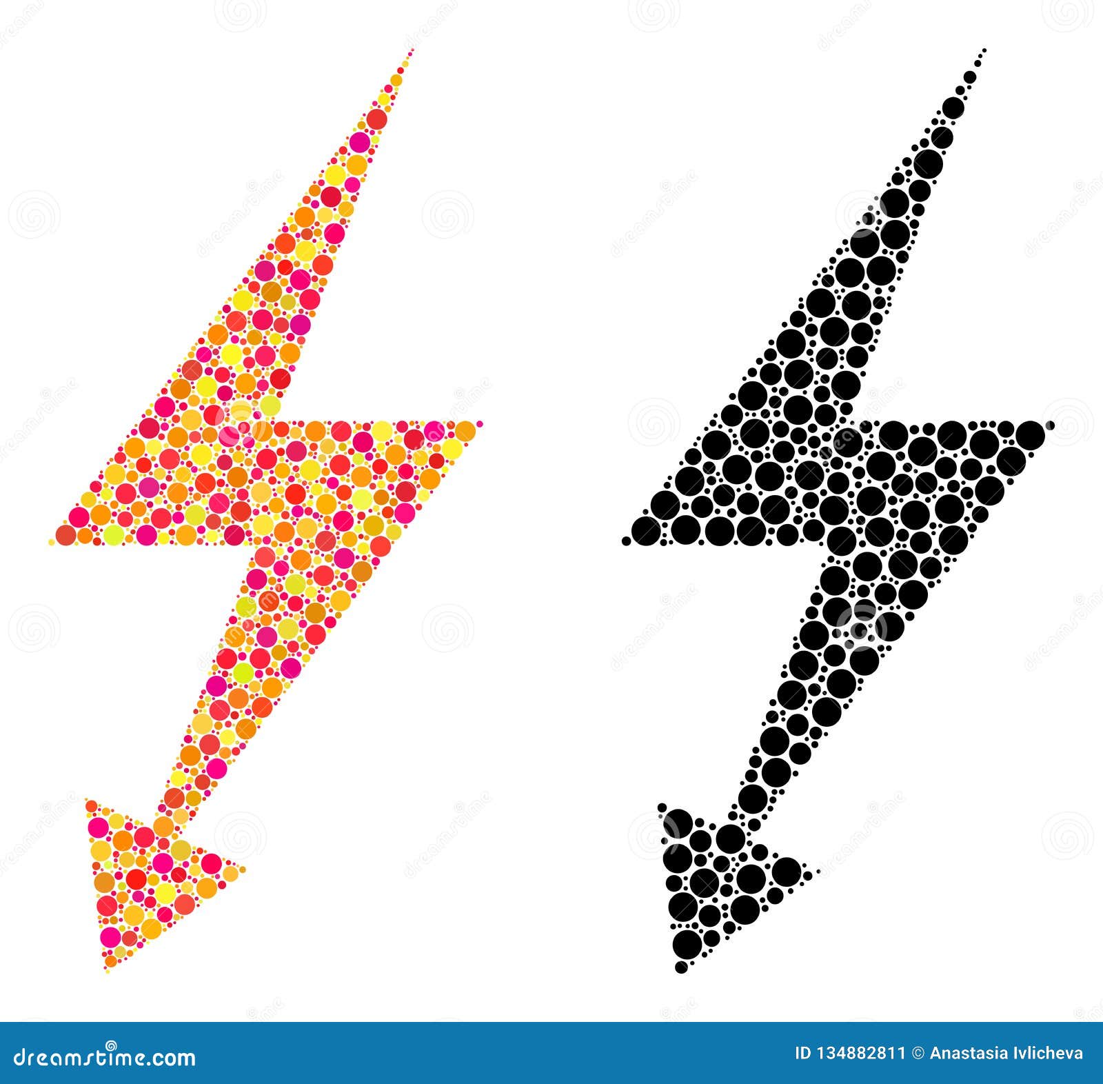 Pixel Electric Strike Mosaic Icons Stock Vector - Illustration of ...