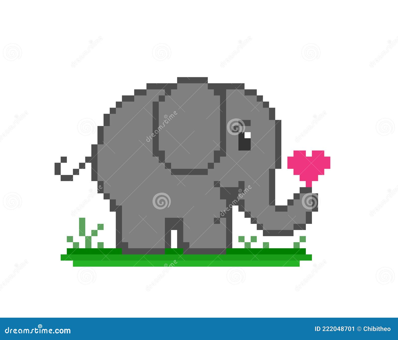 Pixel Art Elephant Vector Illustration | CartoonDealer.com #57556496