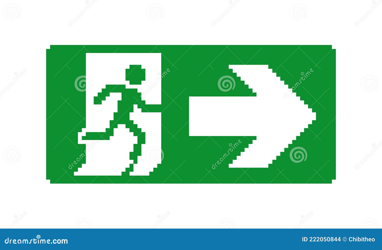 Pixel Emergency Exit Sign. Vector Illustration Stock Vector ...
