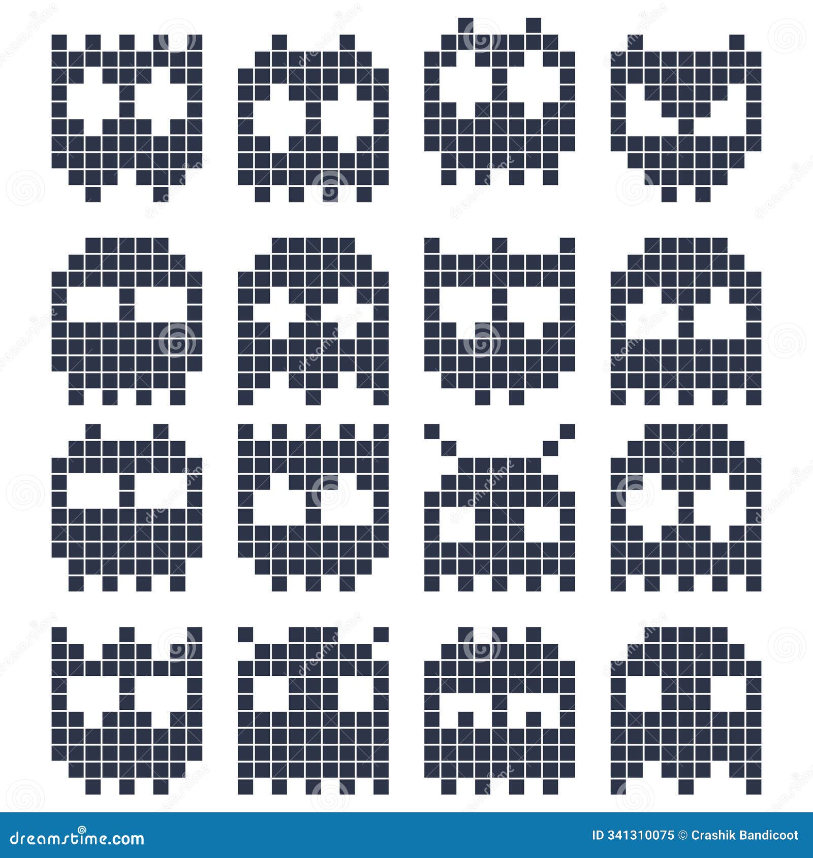 Pixel Enemies for Portable Console Games. Stock Vector - Illustration ...