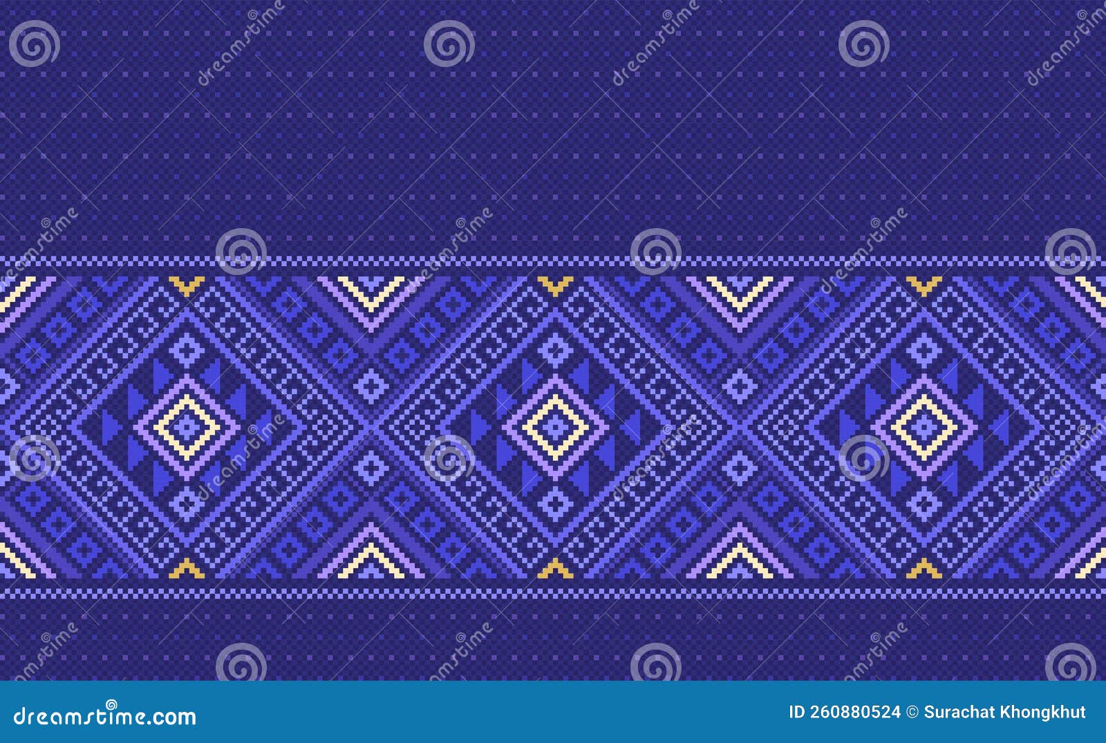 Pixel Ethnic Pattern Vector Embroidery Abstract Background Geometric