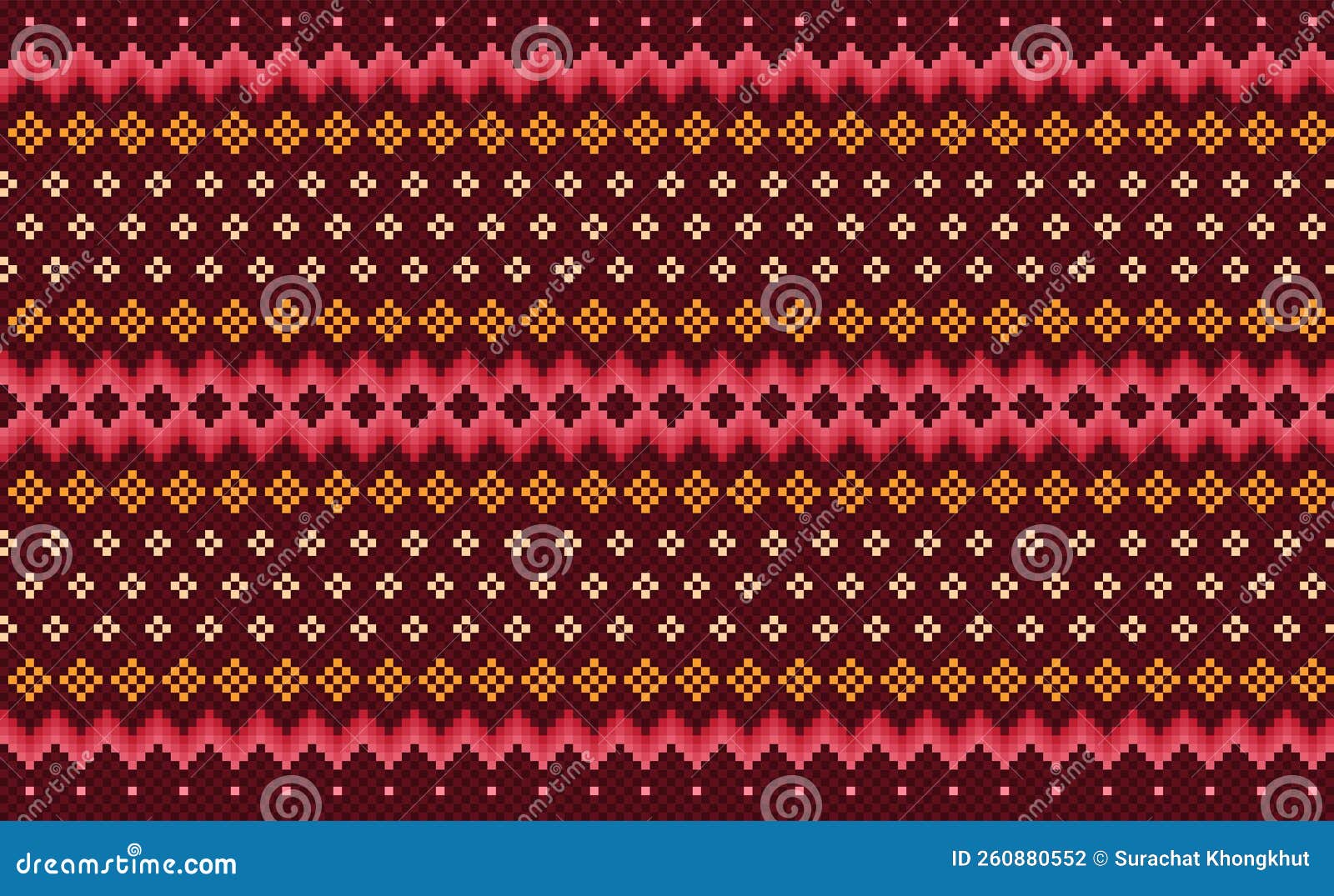 Pixel Ethnic Pattern Vector Embroidery Ikat Background Geometric Folk
