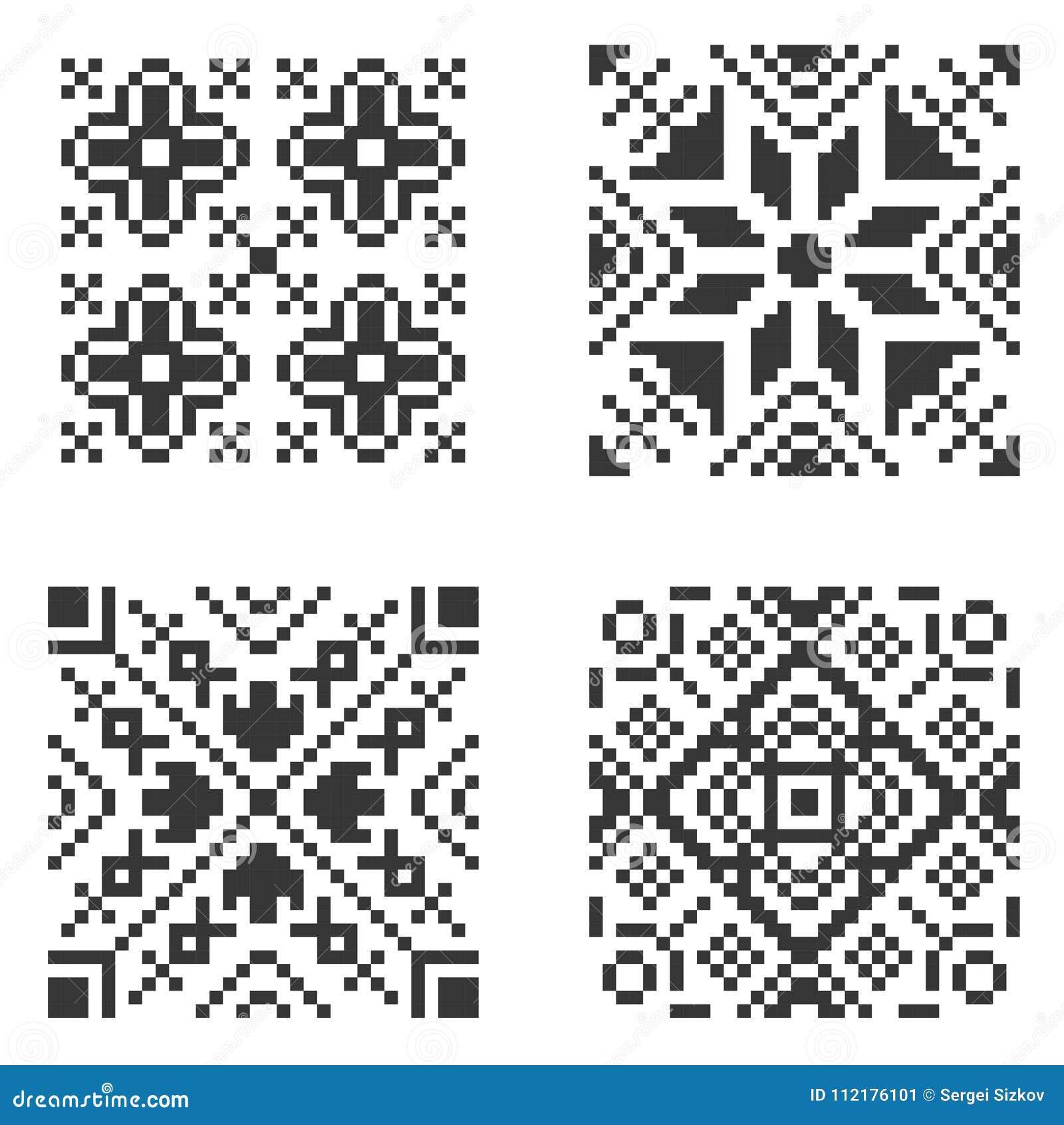 Pixel Ethnic Seamless Pattern Set. Vector Stock Vector - Illustration of decorative, pixel ...