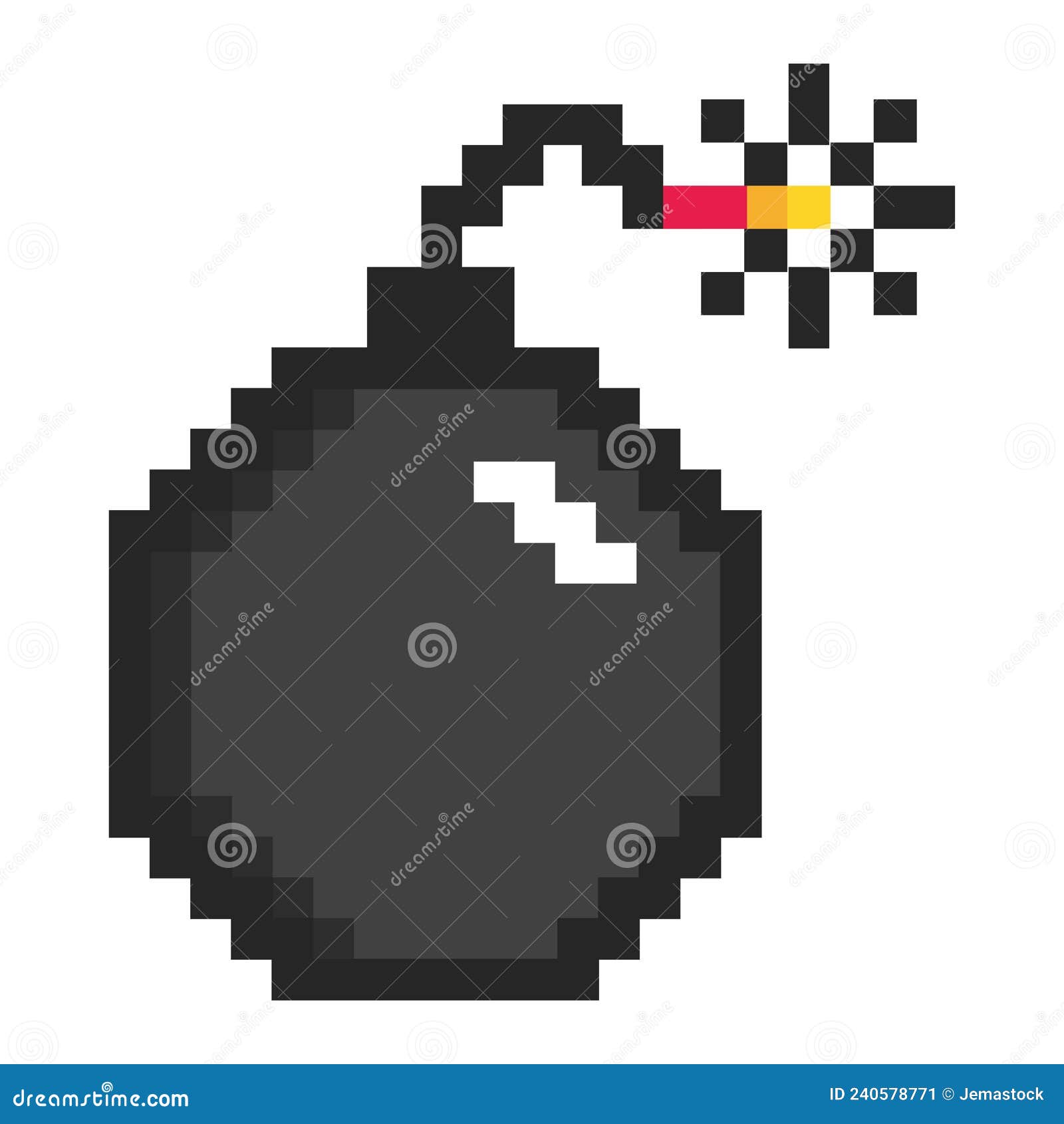 8-Bit Pixel-art Explosion Vector Illustration | CartoonDealer.com #34995864