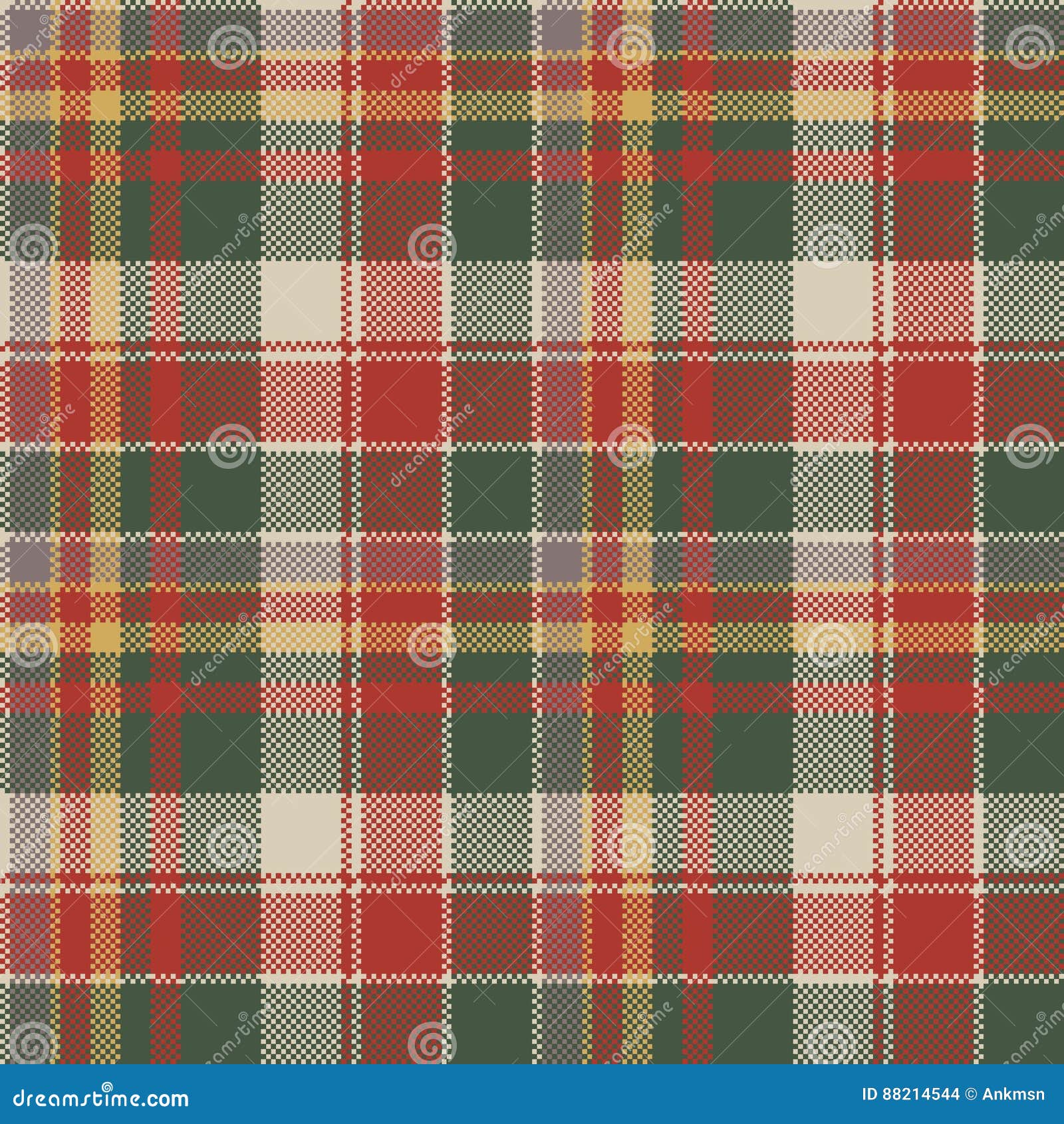Pixel Fabric Texture Classic Plaid Seamless Pattern Stock Vector ...