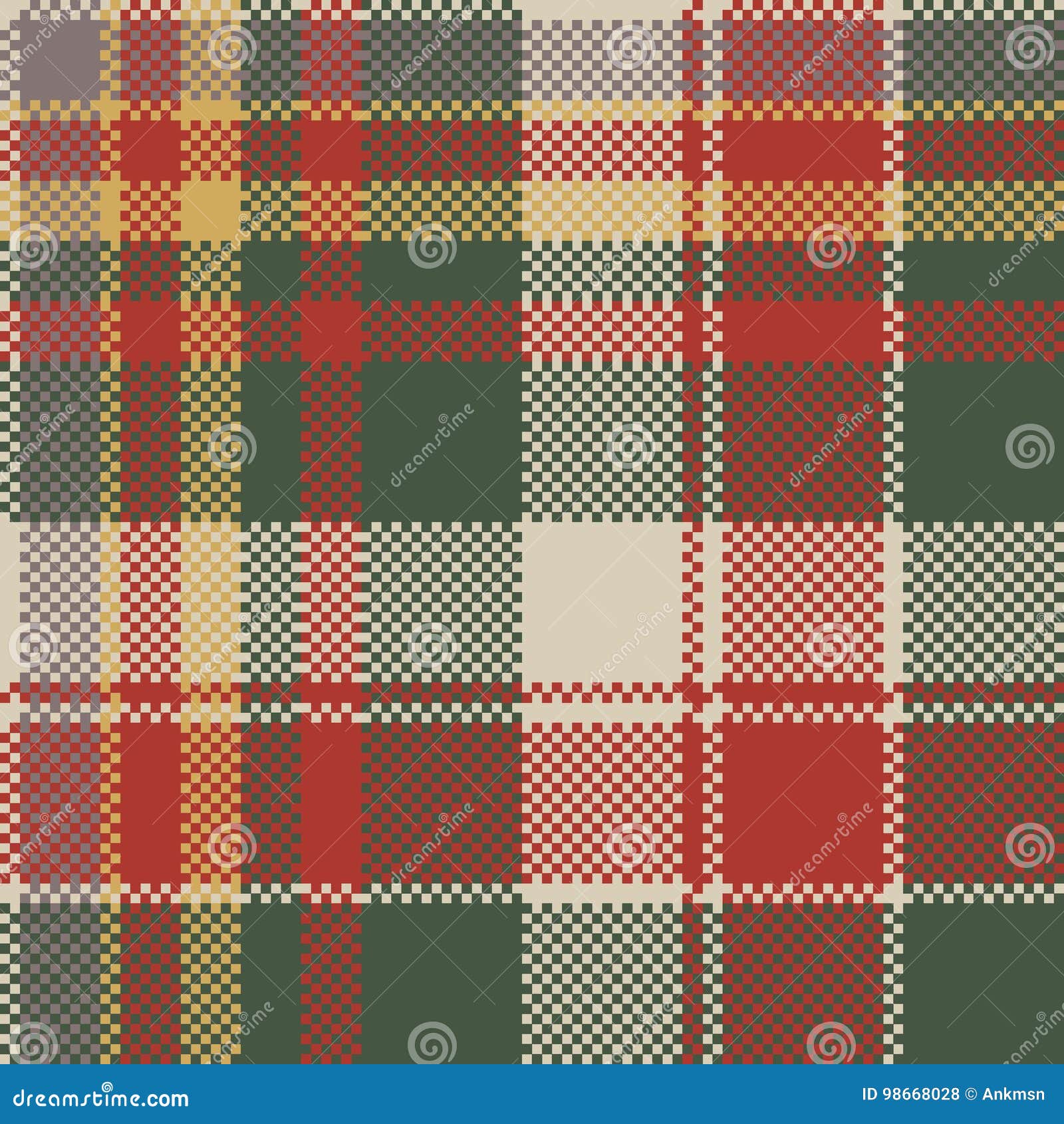 Pixel Fabric Texture Classic Plaid Seamless Pattern Stock Vector ...