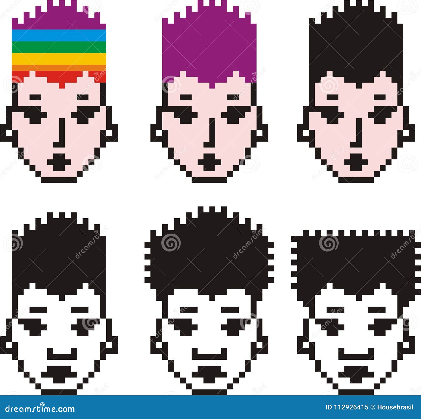 Pixel Faces Royalty-Free Stock Image | CartoonDealer.com #9182656