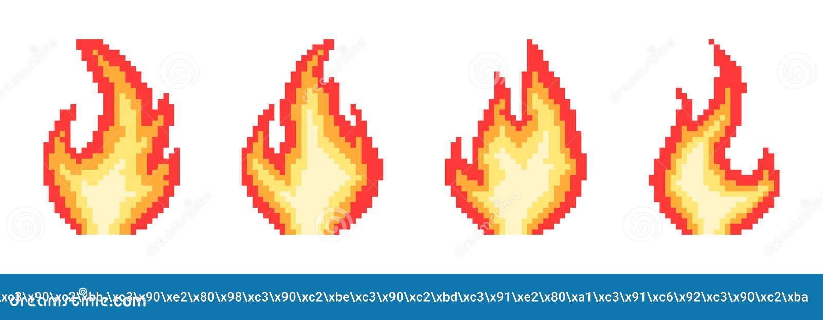 Pixel Fire. Bonfire or Flame. 8-bit. Explosion or Fire Concept. Video ...