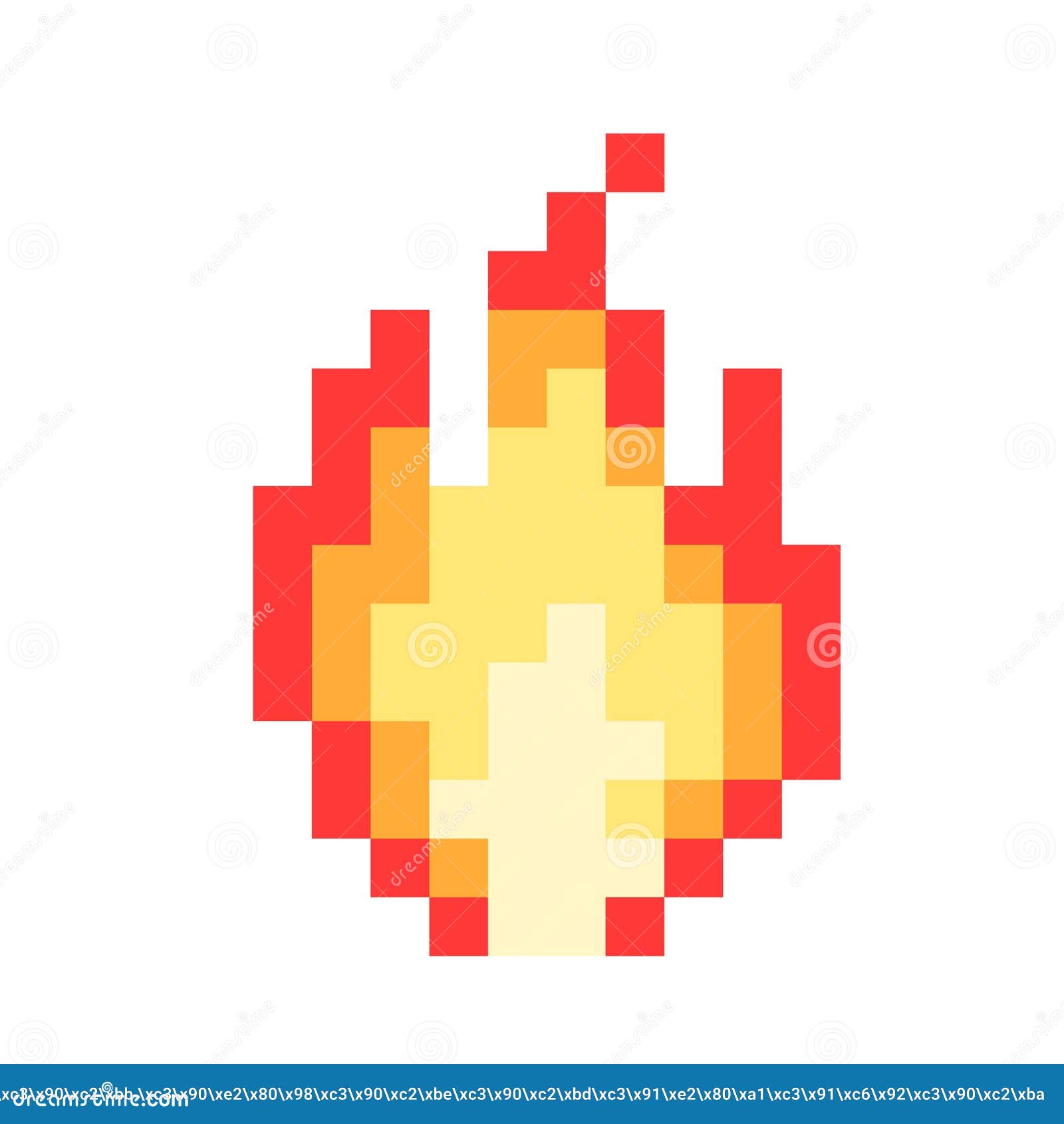 Pixel Fire. Bonfire or Flame. 8-bit. Explosion or Fire Concept. Video ...