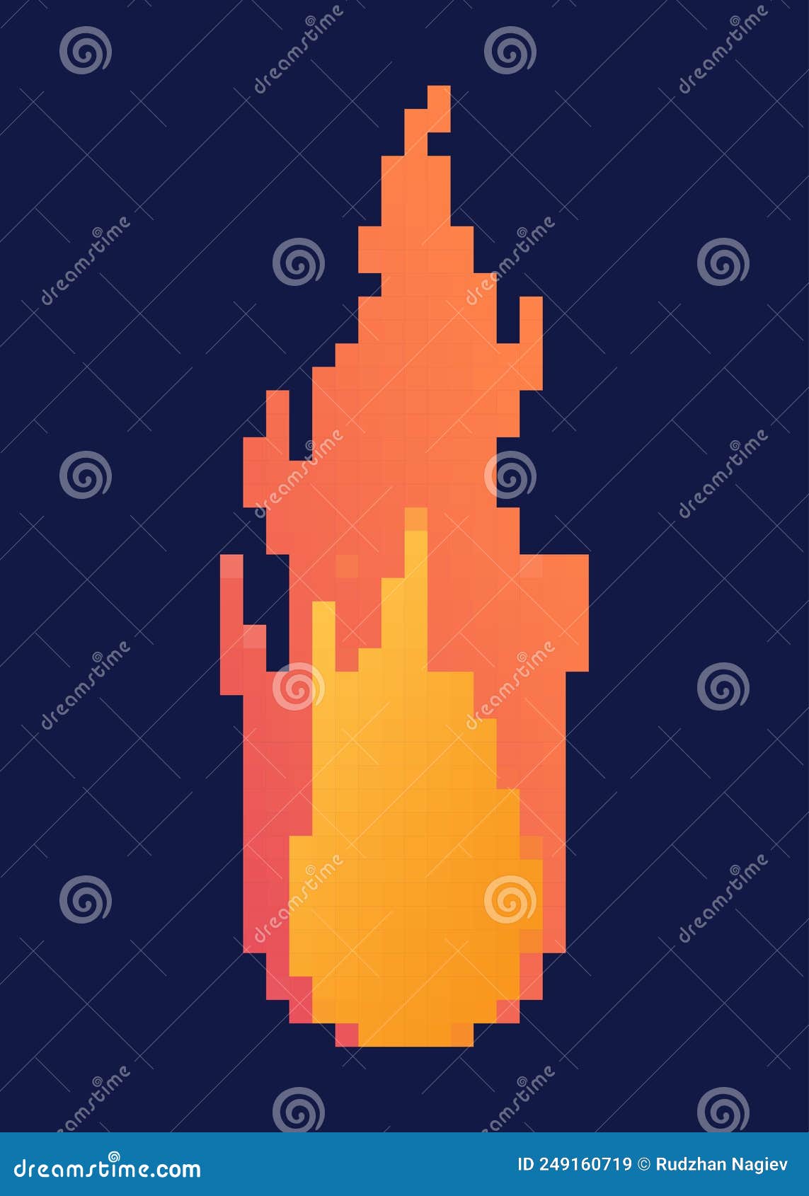 Pixel Art 8 Bit Fire Objects. Nuclear Explosion. Game Icons Set. Comic ...