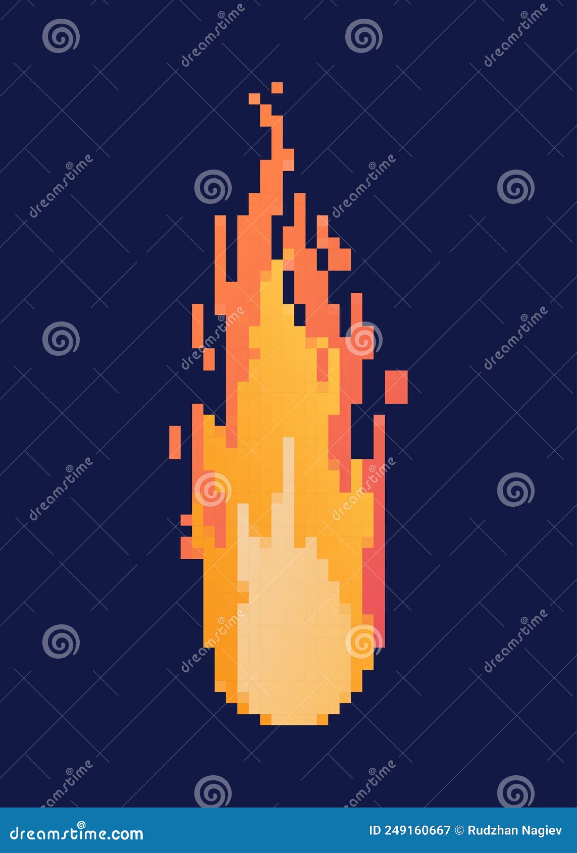 Pixel Fire. Art 8 Bit Fire Objects. Game Icons Set. Comic Boom Flame ...