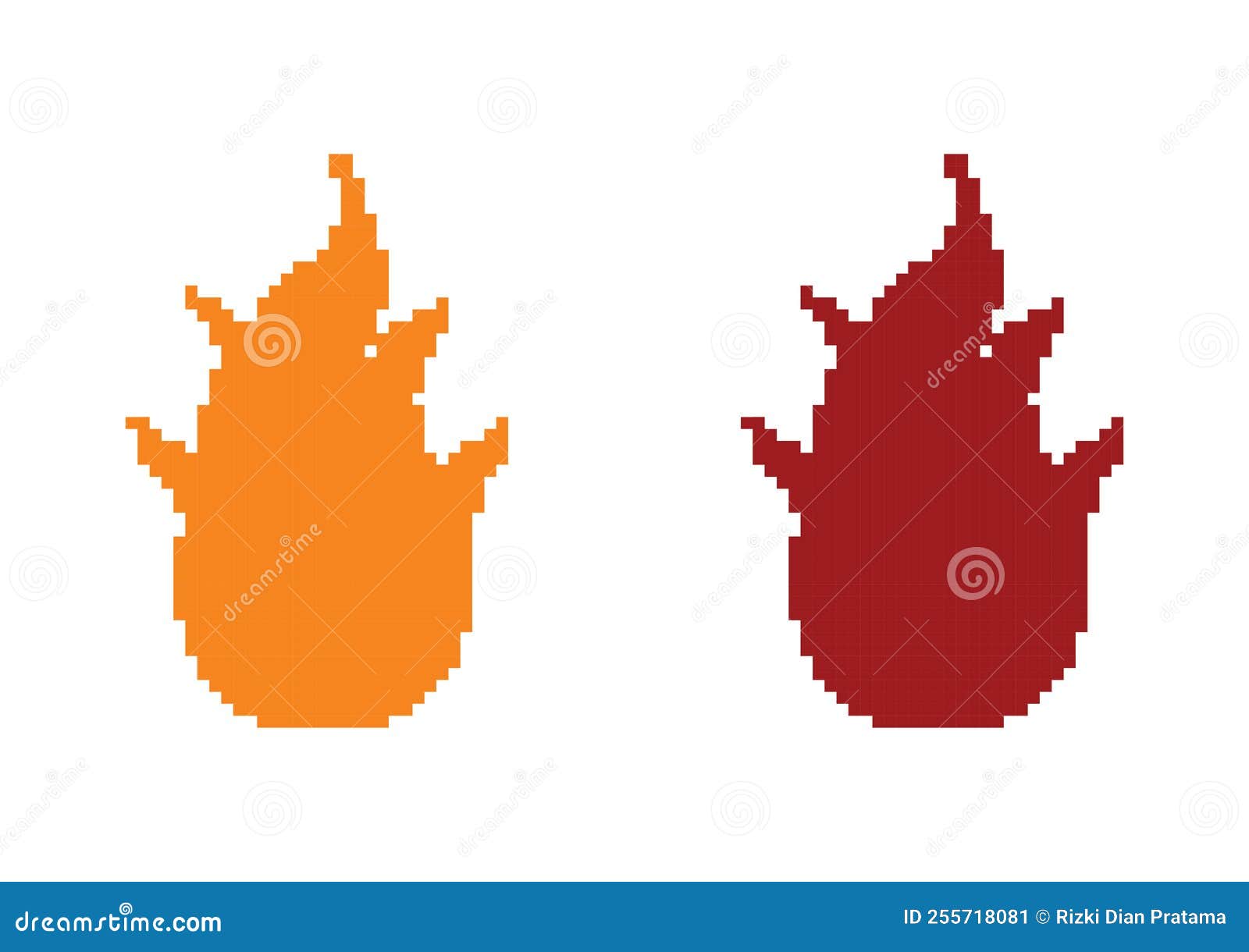 Pixel Fire Illustration with Pixel Theme Stock Vector - Illustration of ...