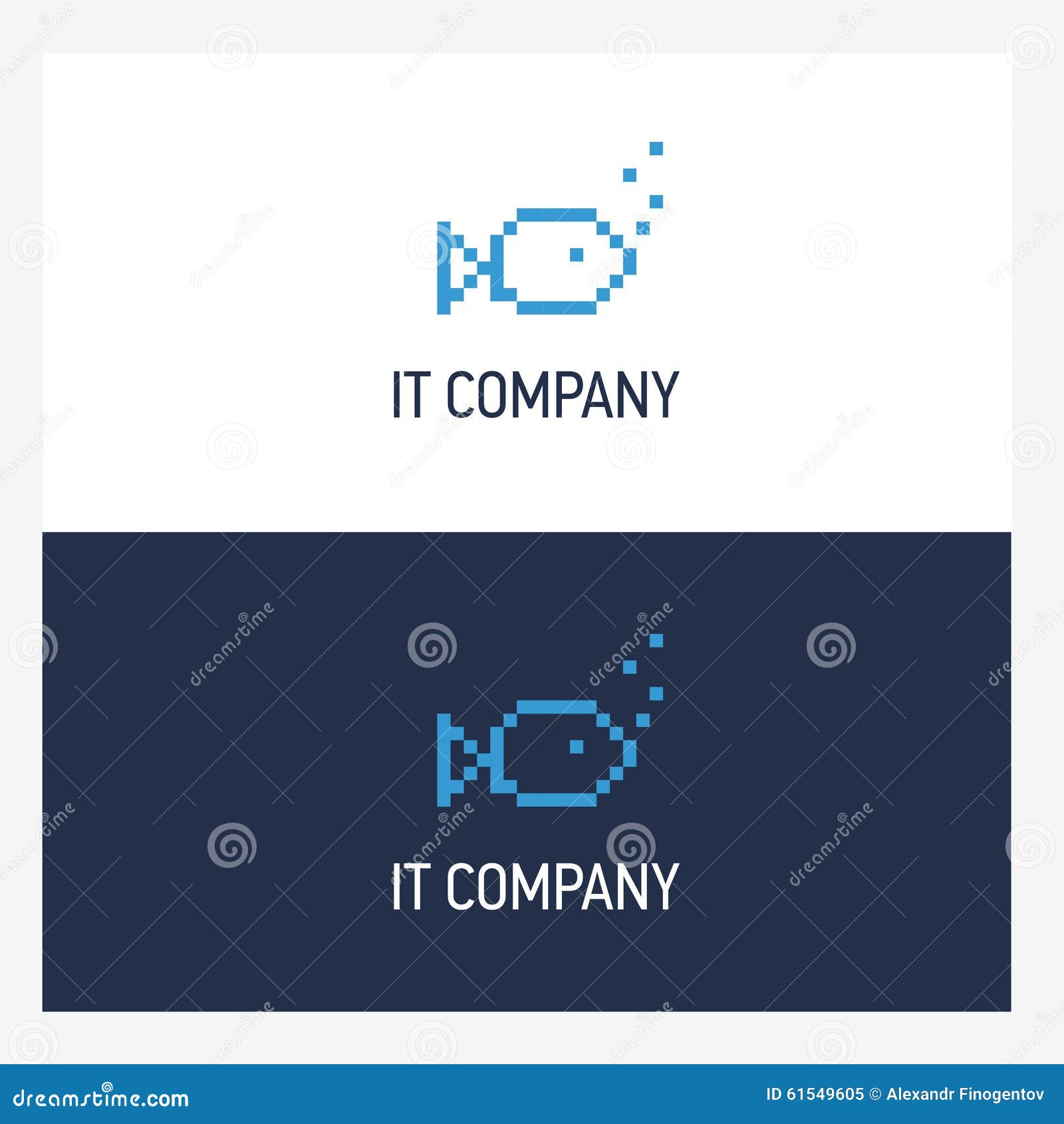 Pixel Fish Logo Design Template with Square Style. it Company Badge ...