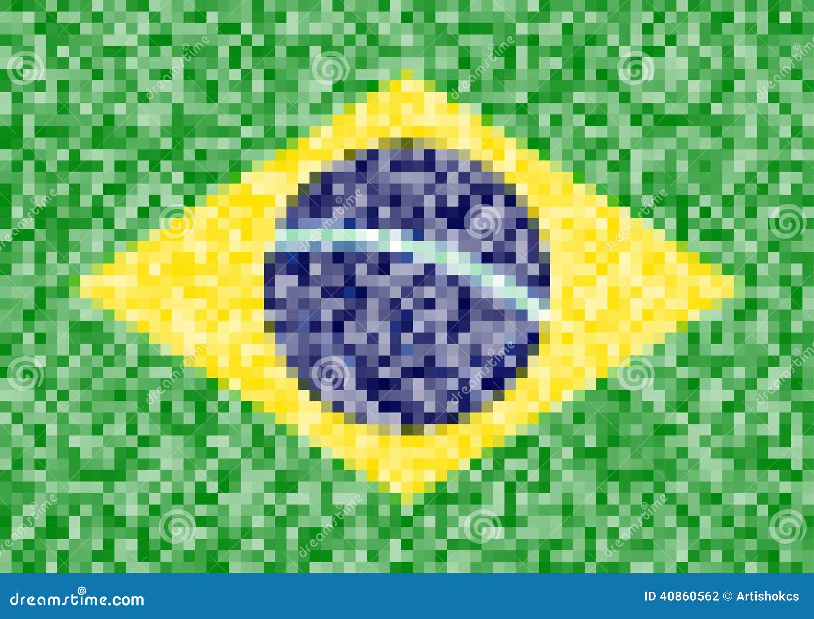 8-Bit Pixel-art Brazil World Concept Cartoon Vector | CartoonDealer.com ...