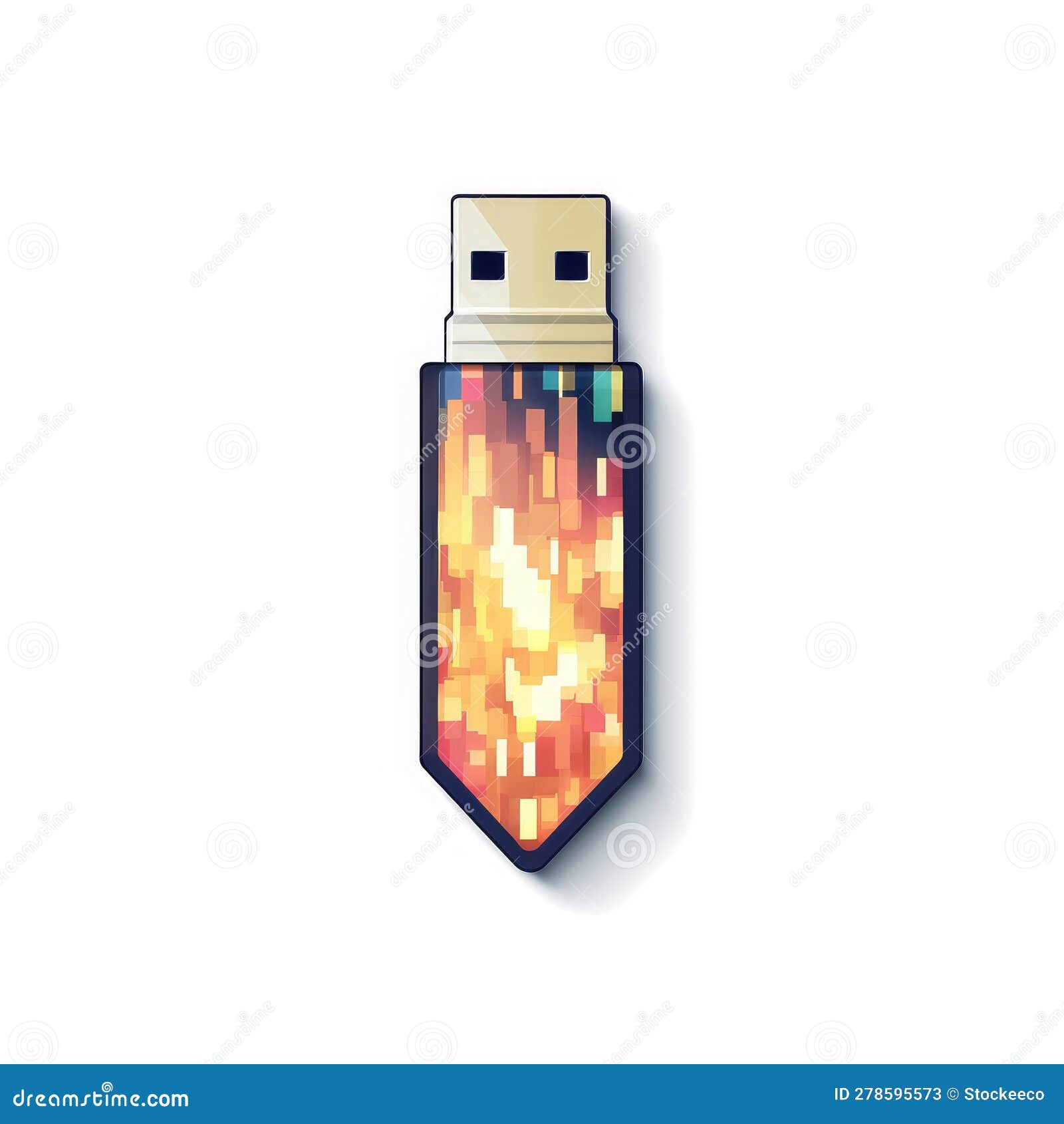 Pixel Art Flash Drive With Vibrant Colors By Pixelplantmaster Royalty ...