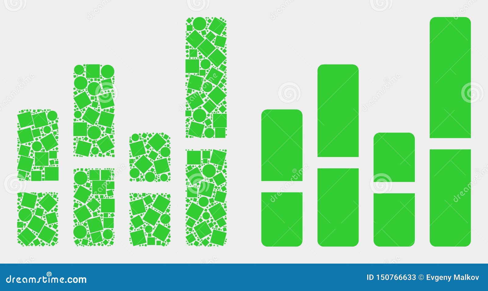 Pixelated and Flat Vector Bar Chart Icon Stock Vector - Illustration of ...
