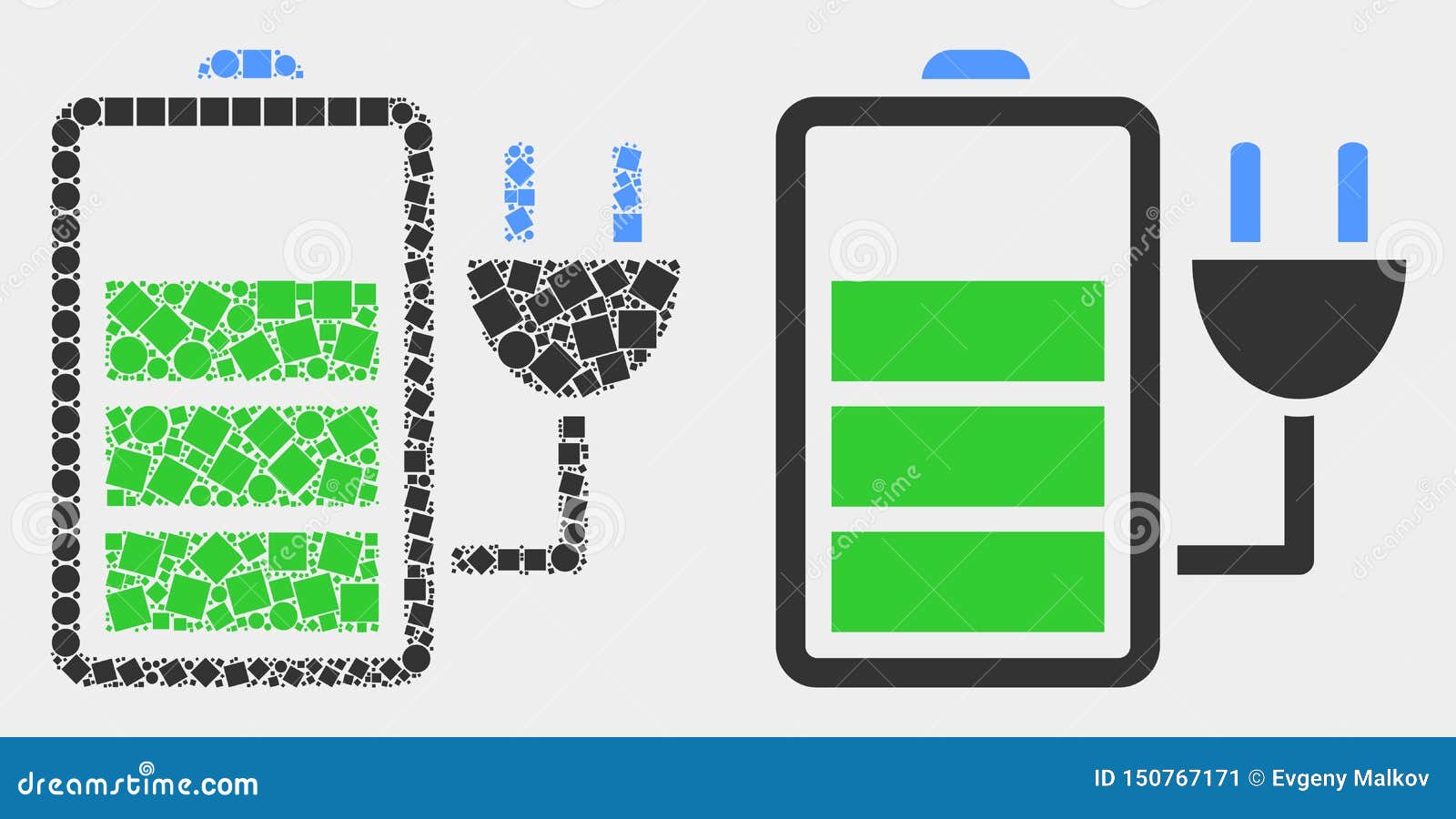 Pixelated and Flat Vector Charge Battery Icon Stock Vector ...
