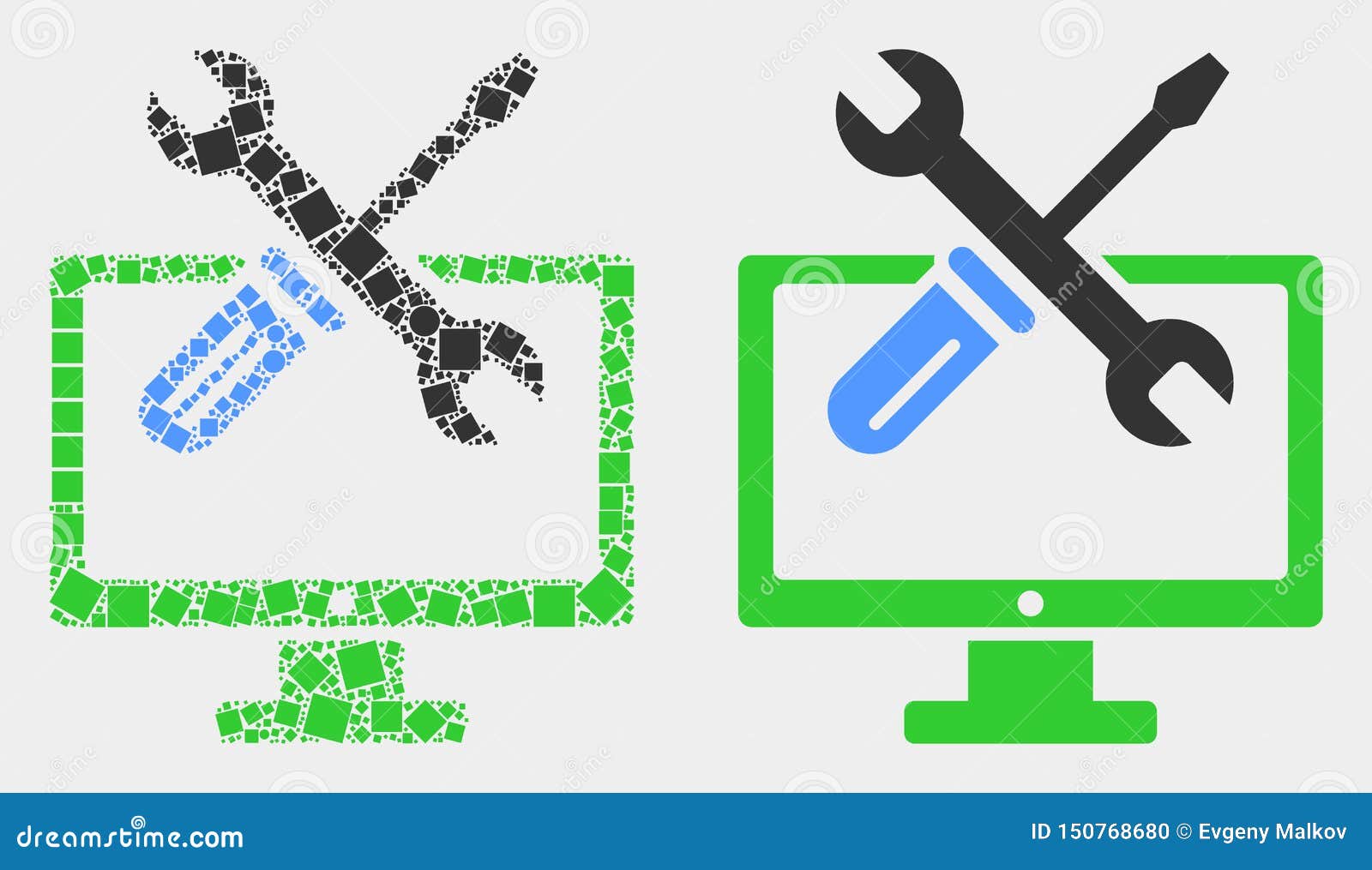 Pixelated and Flat Vector Desktop Options Icon Stock Vector ...