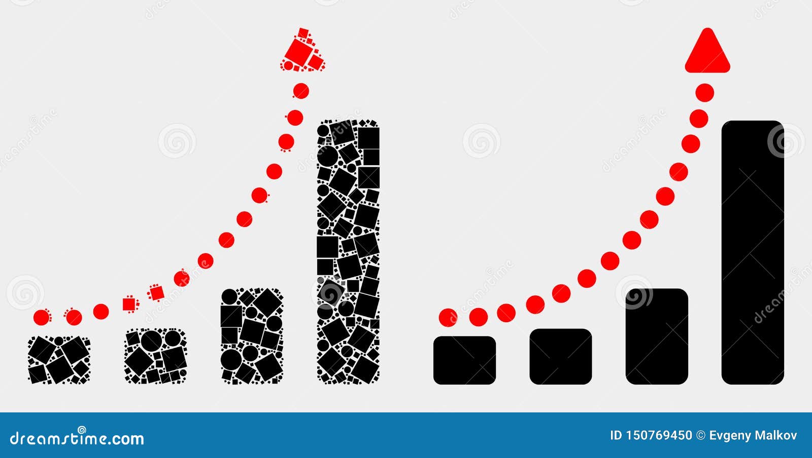 Dotted and Flat Vector Fast Growing Trend Icon Stock Vector ...