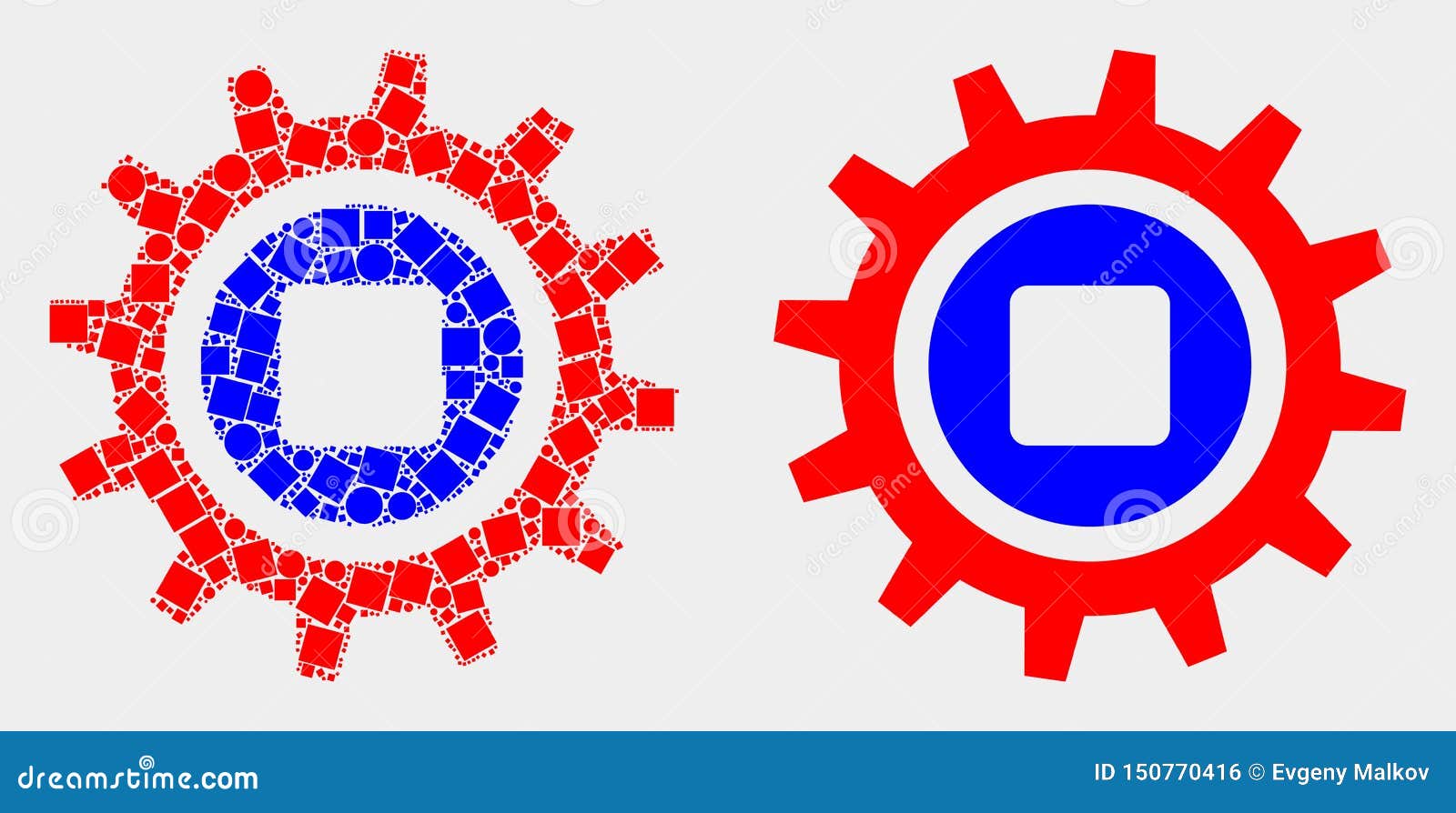 Pixelated and Flat Vector Gear Icon Stock Vector - Illustration of ...