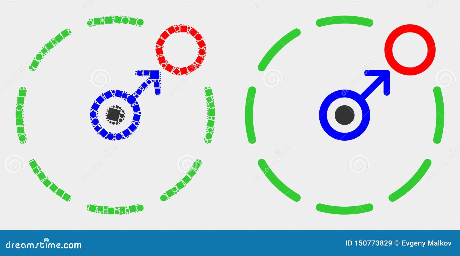 Dotted and Flat Vector Move To Circle Perimeter Icon Stock Vector ...