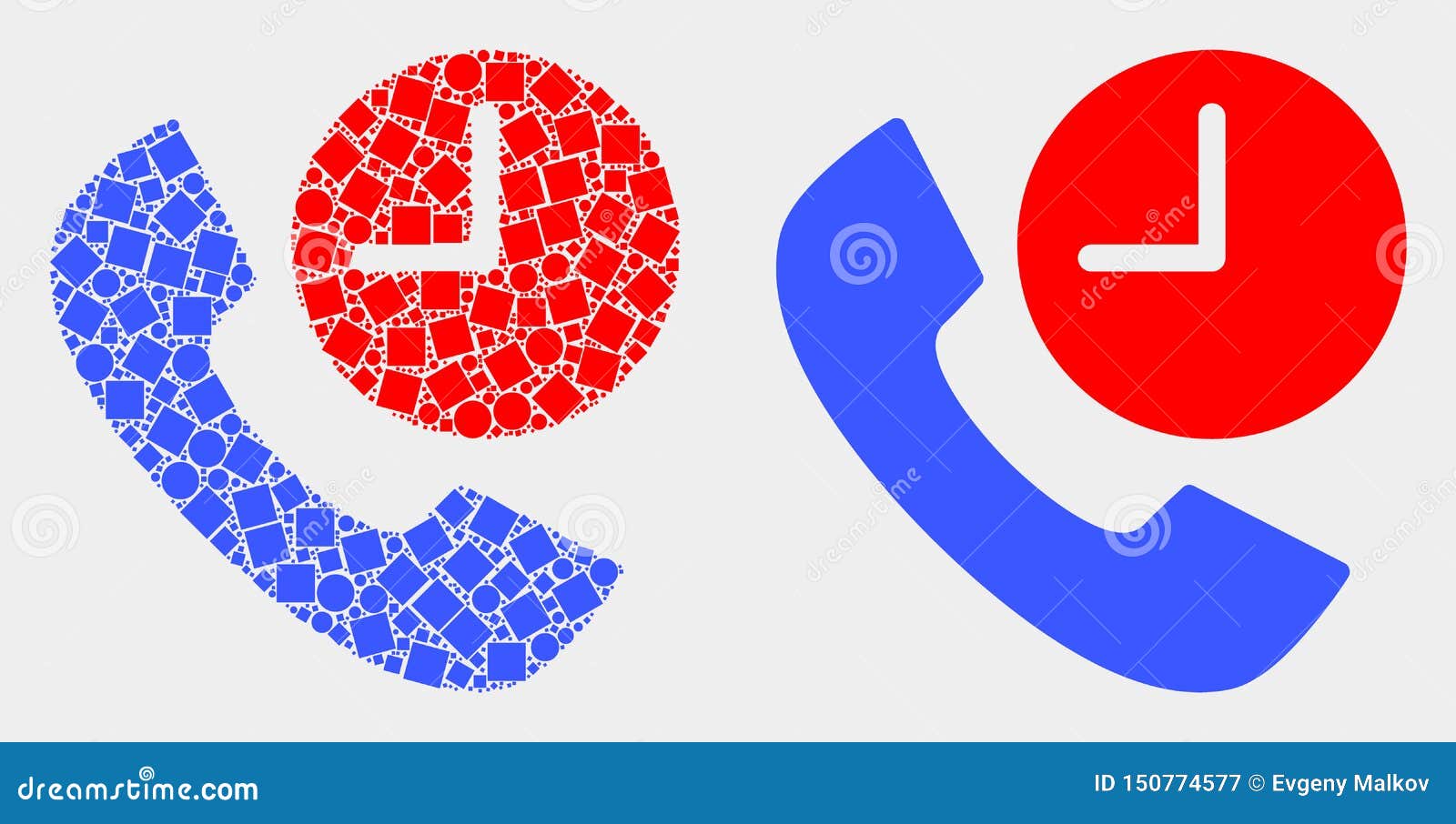 Dot and Flat Vector Phone Call Time Icon Stock Vector - Illustration of ...