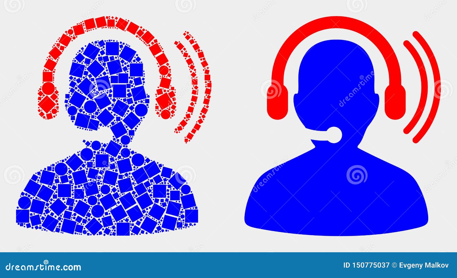 Dot and Flat Vector Radio Operator Headset Icon Stock Vector ...