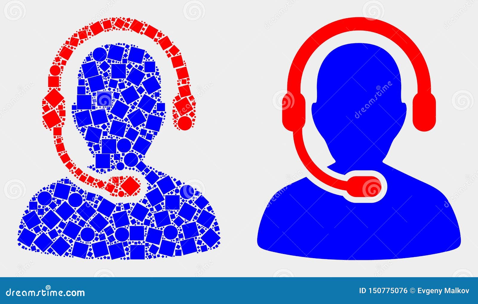 Pixelated and Flat Vector Radio Operator Icon Stock Vector ...