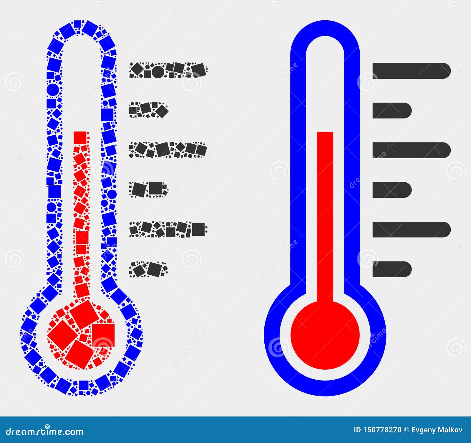 Pixelated and Flat Vector Temperature Icon Stock Vector - Illustration ...