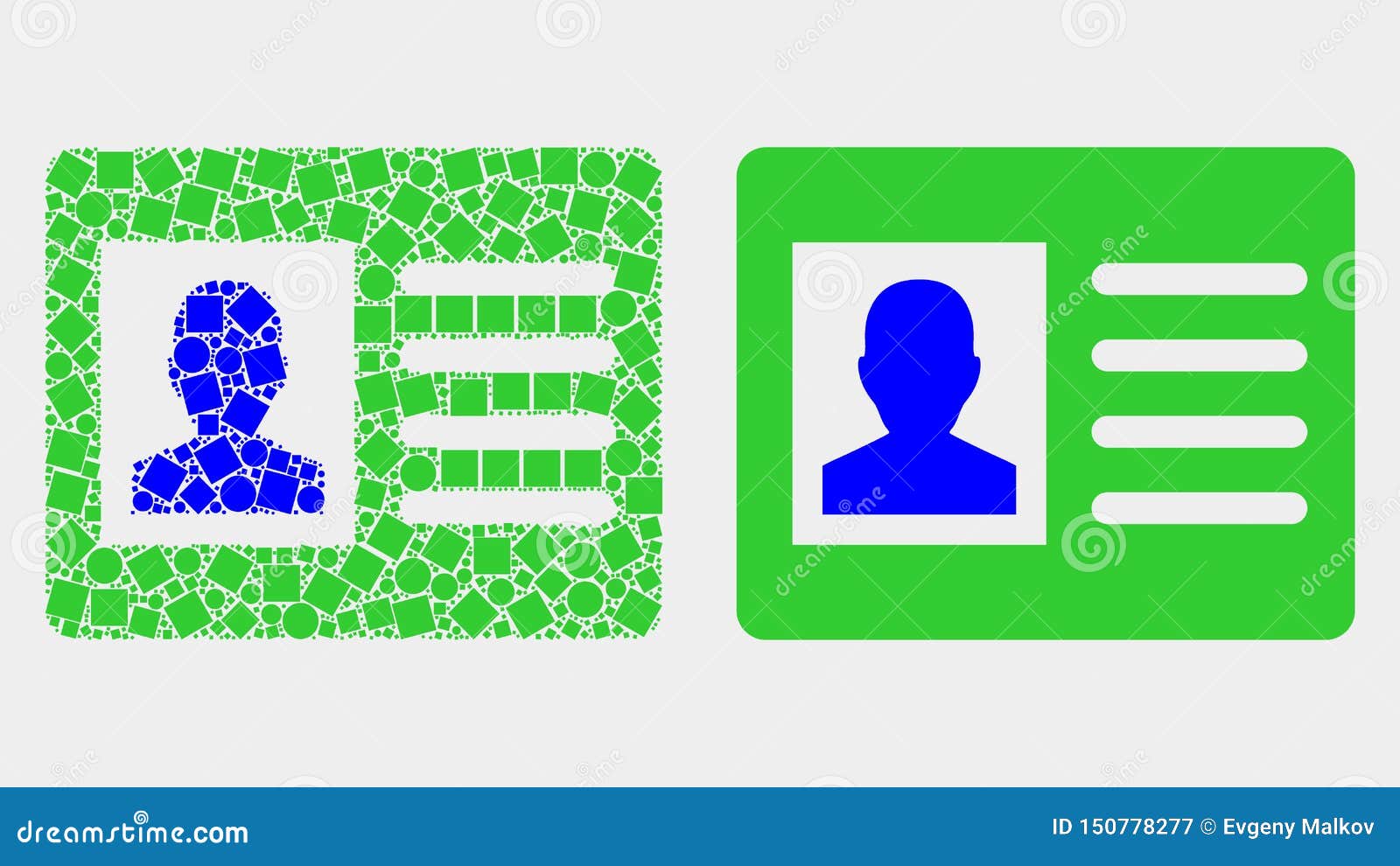 Dotted and Flat Vector User Card Icon Stock Vector - Illustration of ...