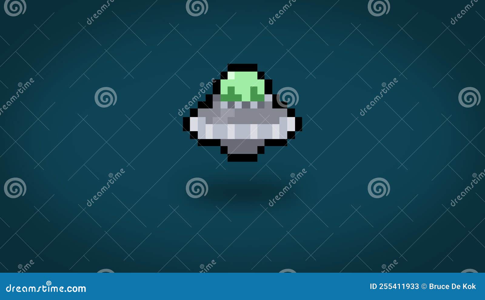 Pixel Flying Saucer UFO Background - High Res Seamless 8 Bit Pattern ...