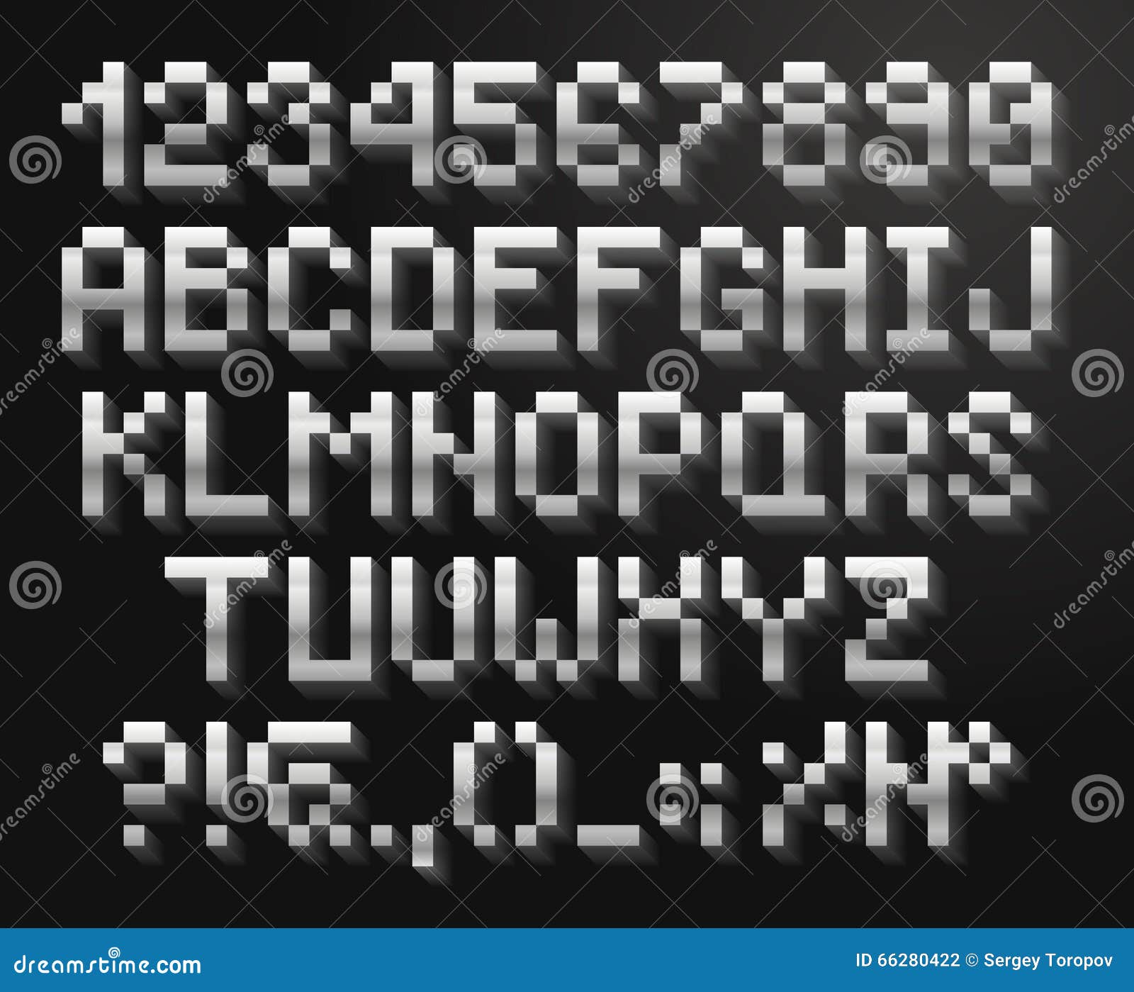 Pixel Font, Alphabet and Numbers Stock Vector - Illustration of design ...