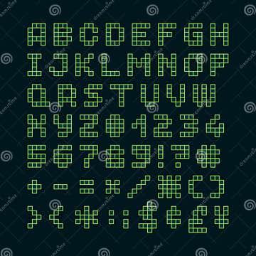 Pixel Font in 4x5 Pixel Grid Stock Vector - Illustration of numbers ...