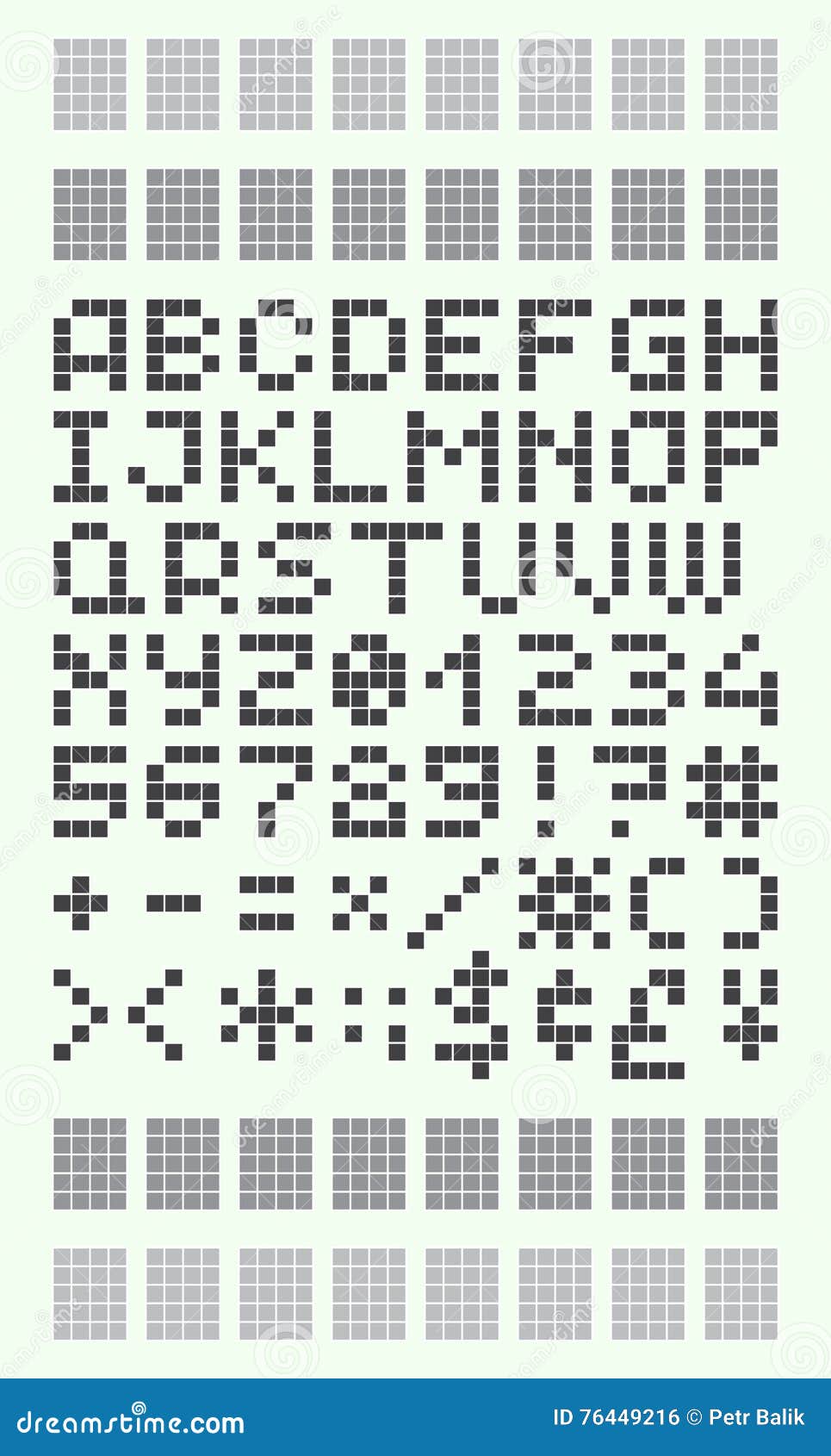 Pixel Font In 4x5 Pixel Grid Stock Vector Illustration Of Display