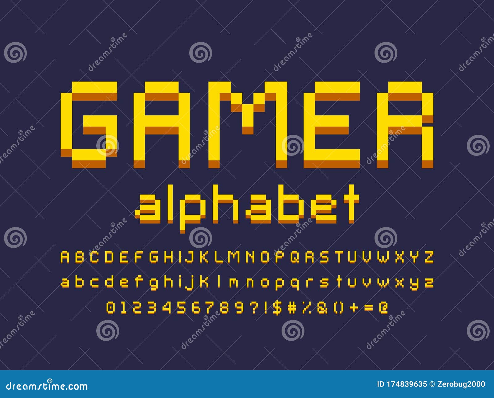 Pixel font stock vector. Illustration of pixel, uppercase - 174839635