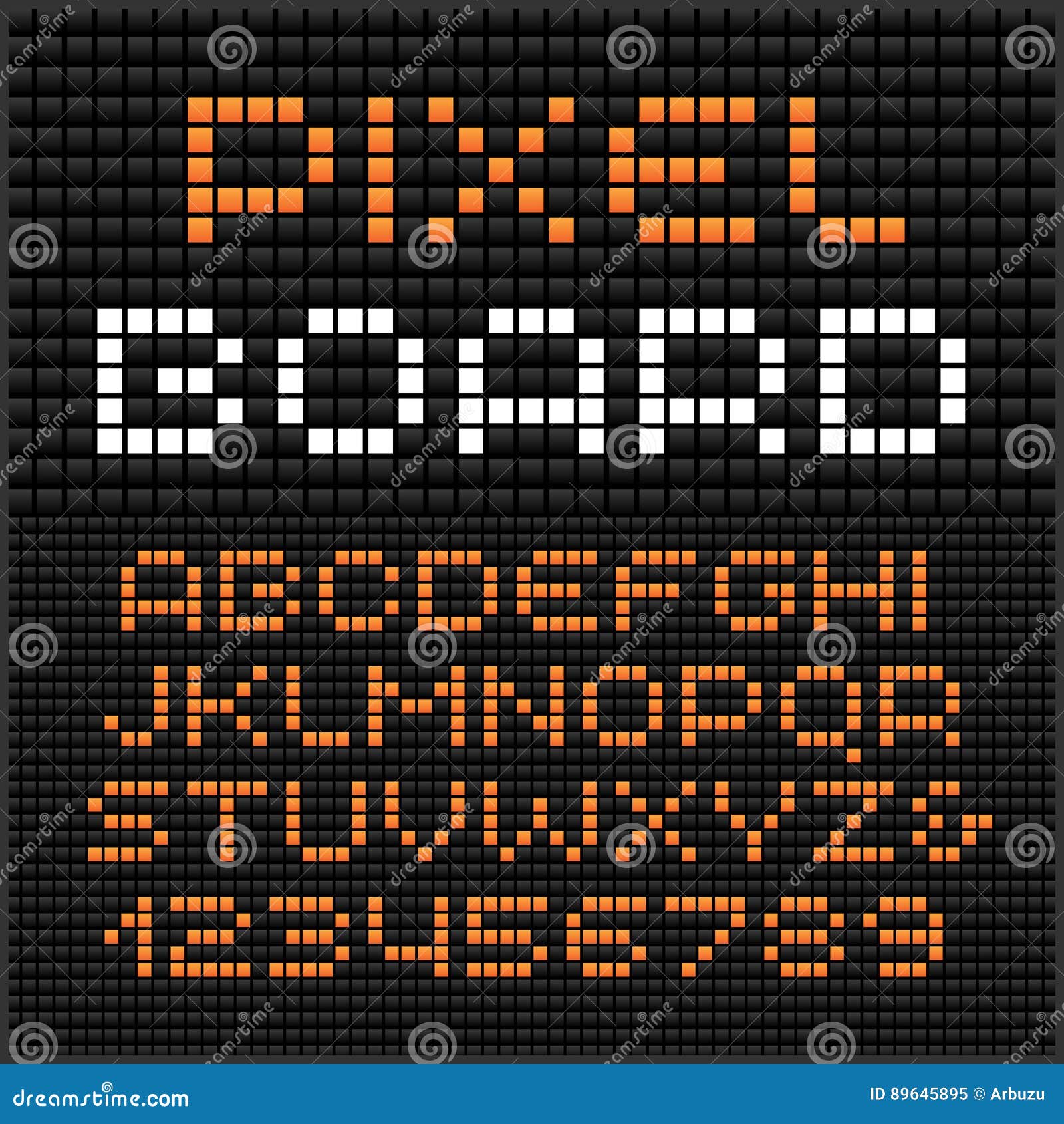 Pixel Font. Vector Alphabet with Dots Effect Letters and Numbers Stock ...