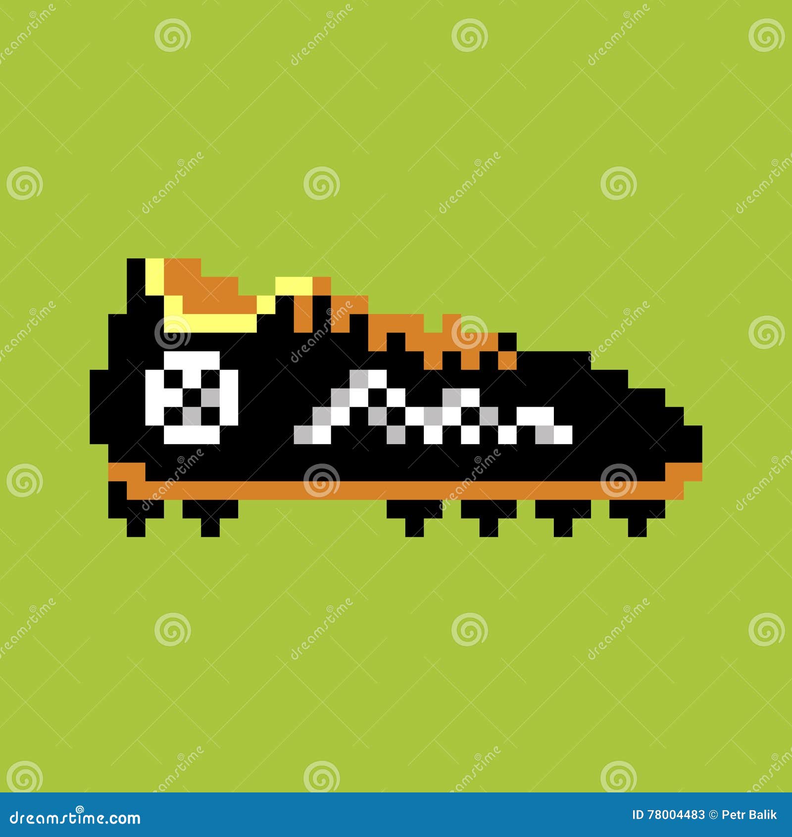 Pixel football boot stock vector. Illustration of pictogram - 78004483