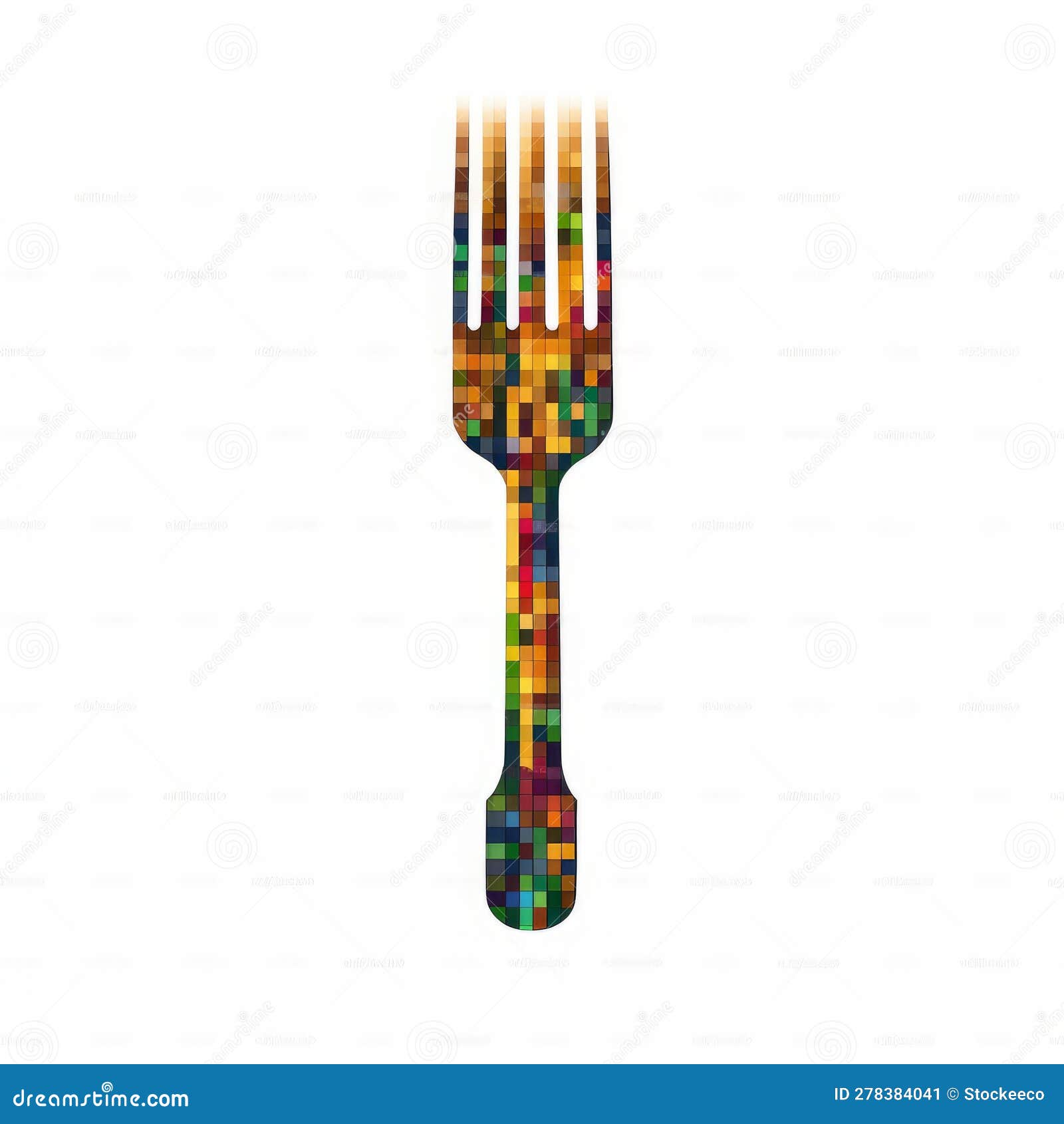 Pixel Art Fork With Vibrant Colors By Pixelplantmaster Royalty-Free ...
