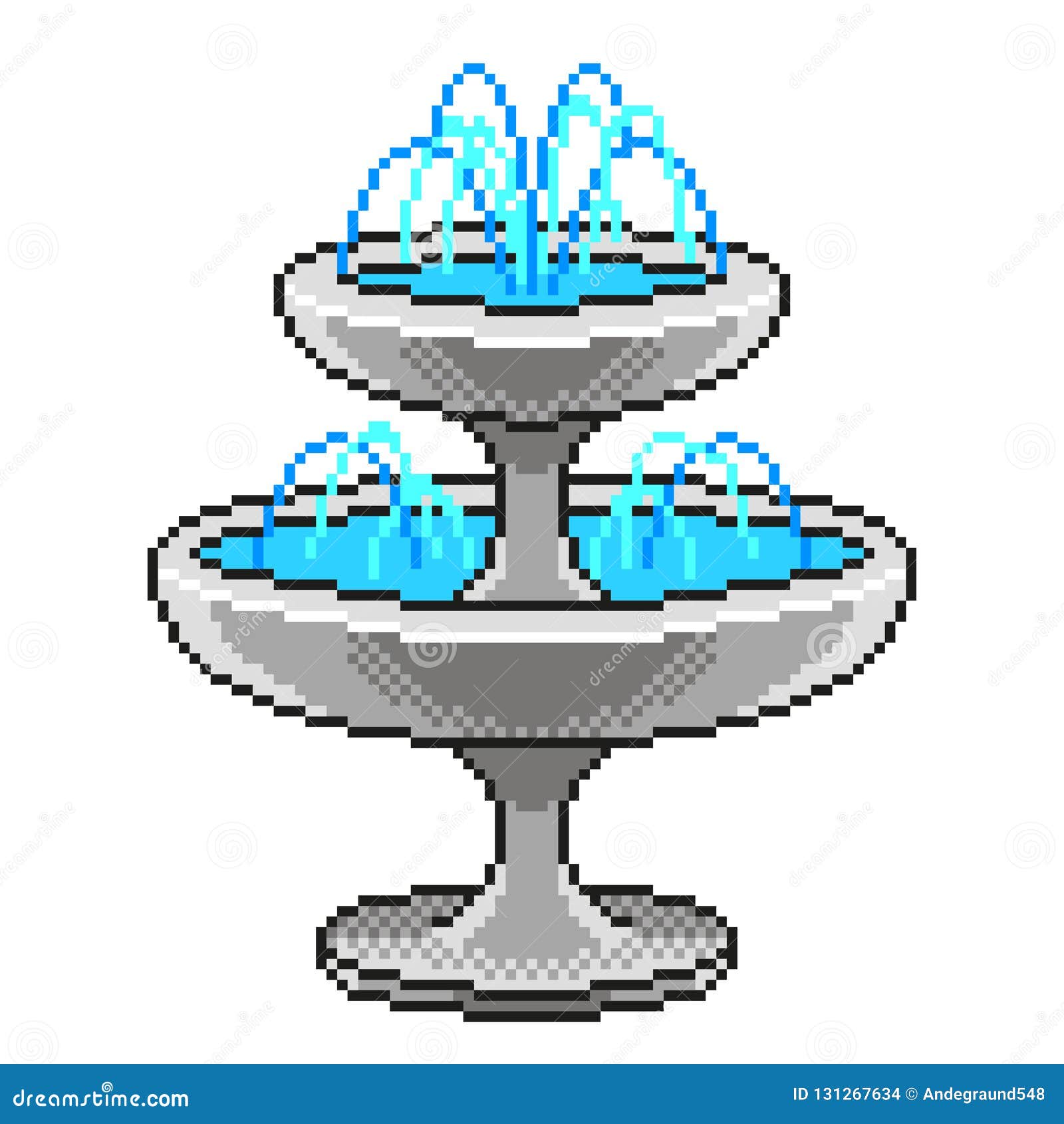 Pixel Fountain Isolated Vector Stock Vector - Illustration of ...
