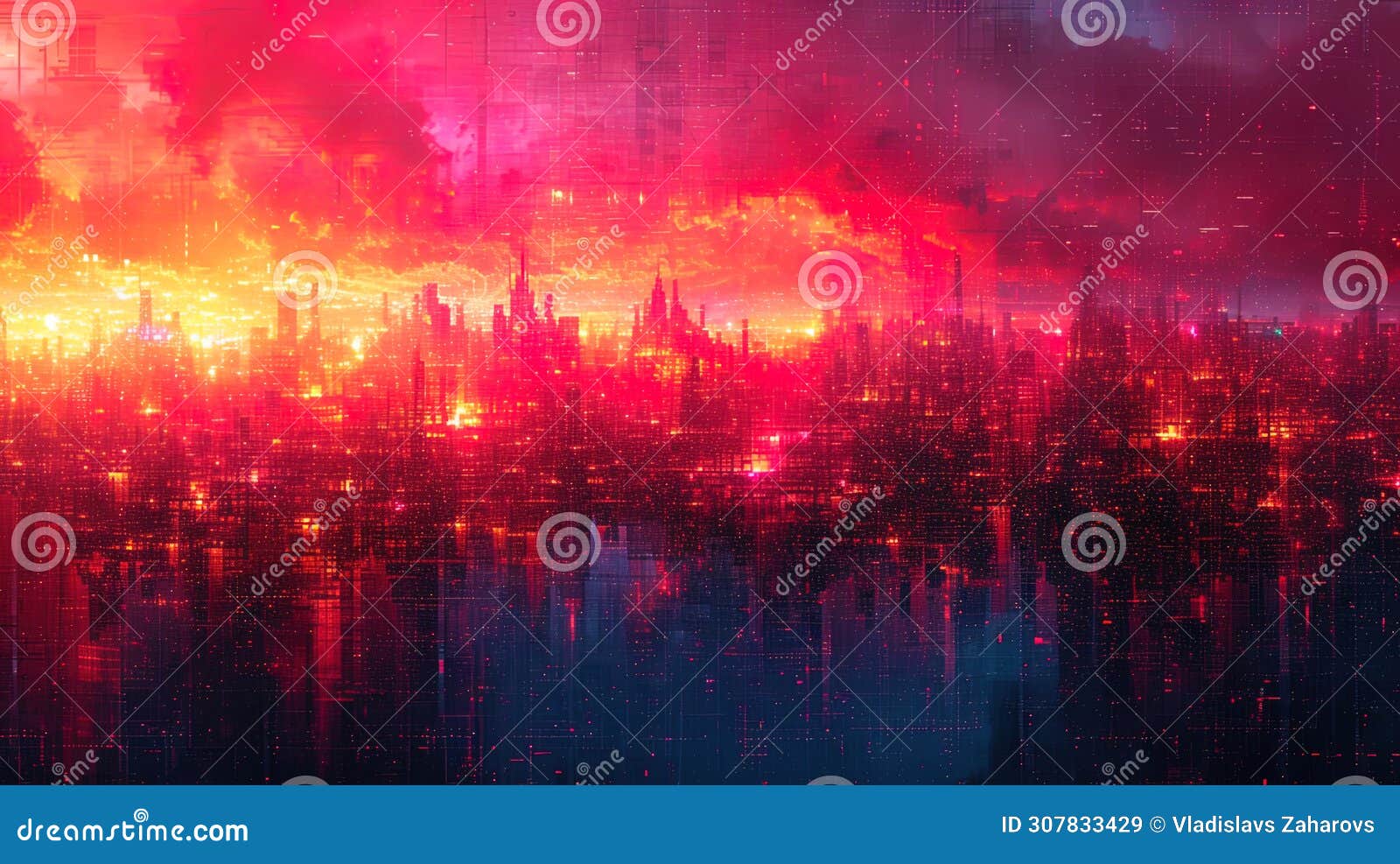 Pixel Fragments that Form a Modern Digital Mosaic Backgro Stock Image ...