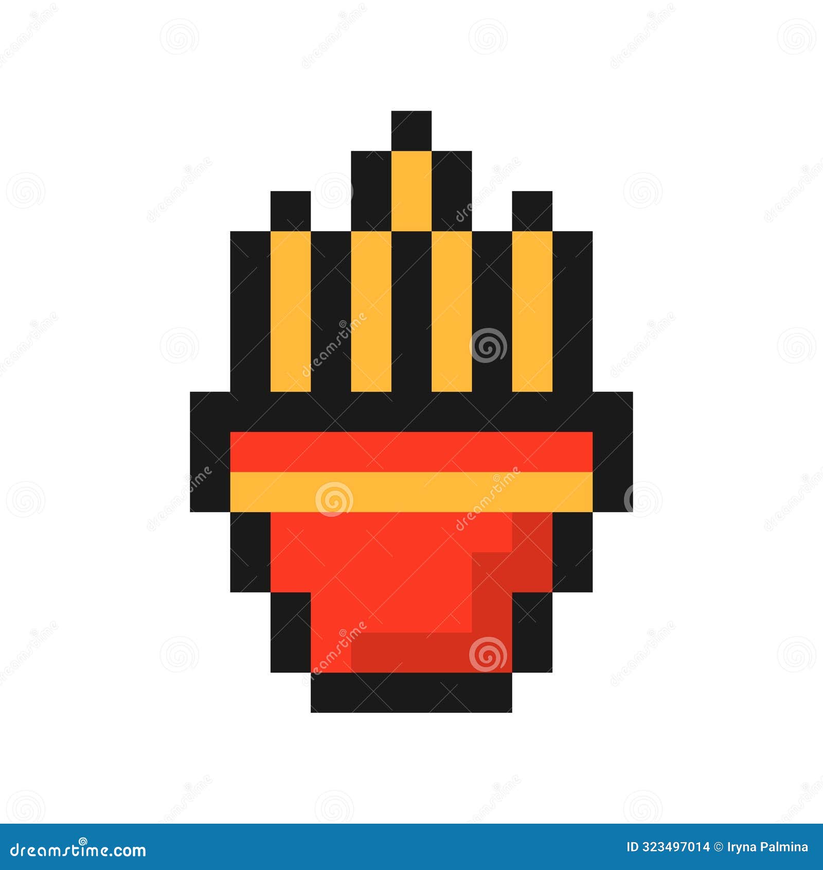 Pixel Fries Icon. Red 8 Bit Package with Crispy Fried Potatoes Stock ...