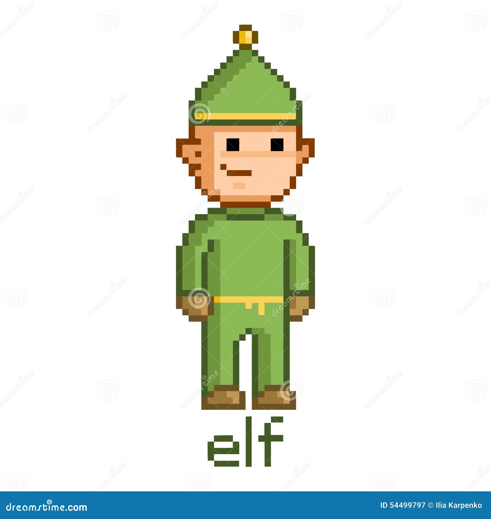 Pixel funny elf stock vector. Illustration of symbols - 54499797