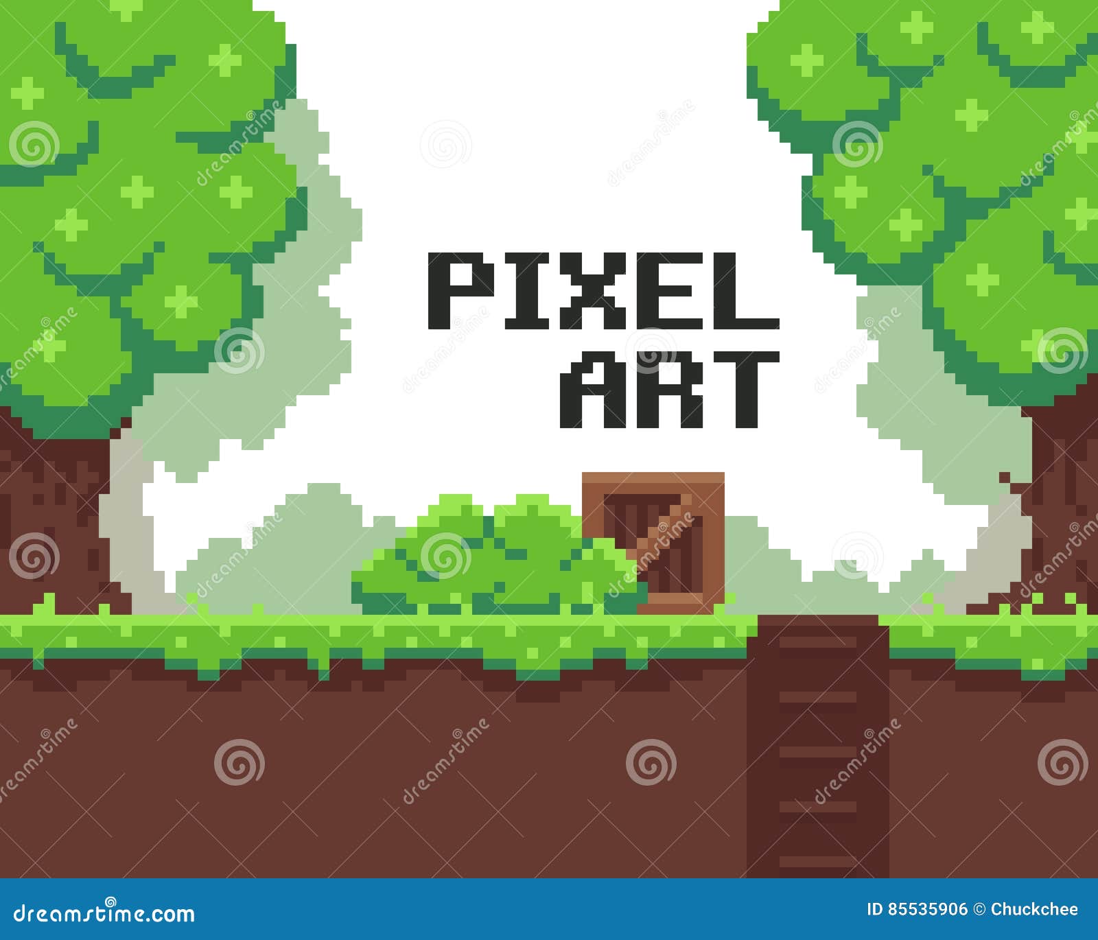 Pixel Game Background stock vector. Illustration of land - 85535906