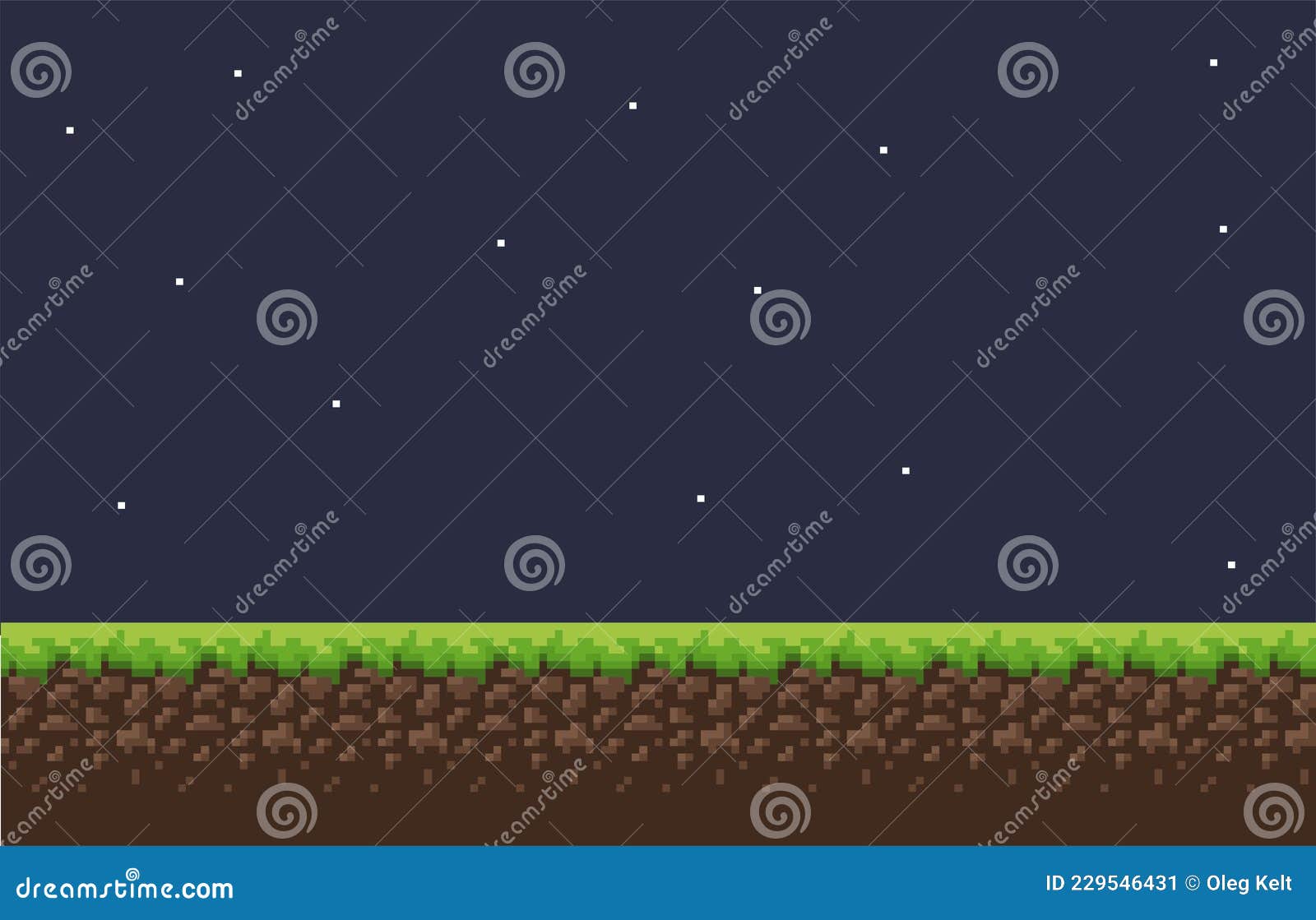 Pixel Art Ground With Stones Background. Seamless Soil Texture Backdrop ...
