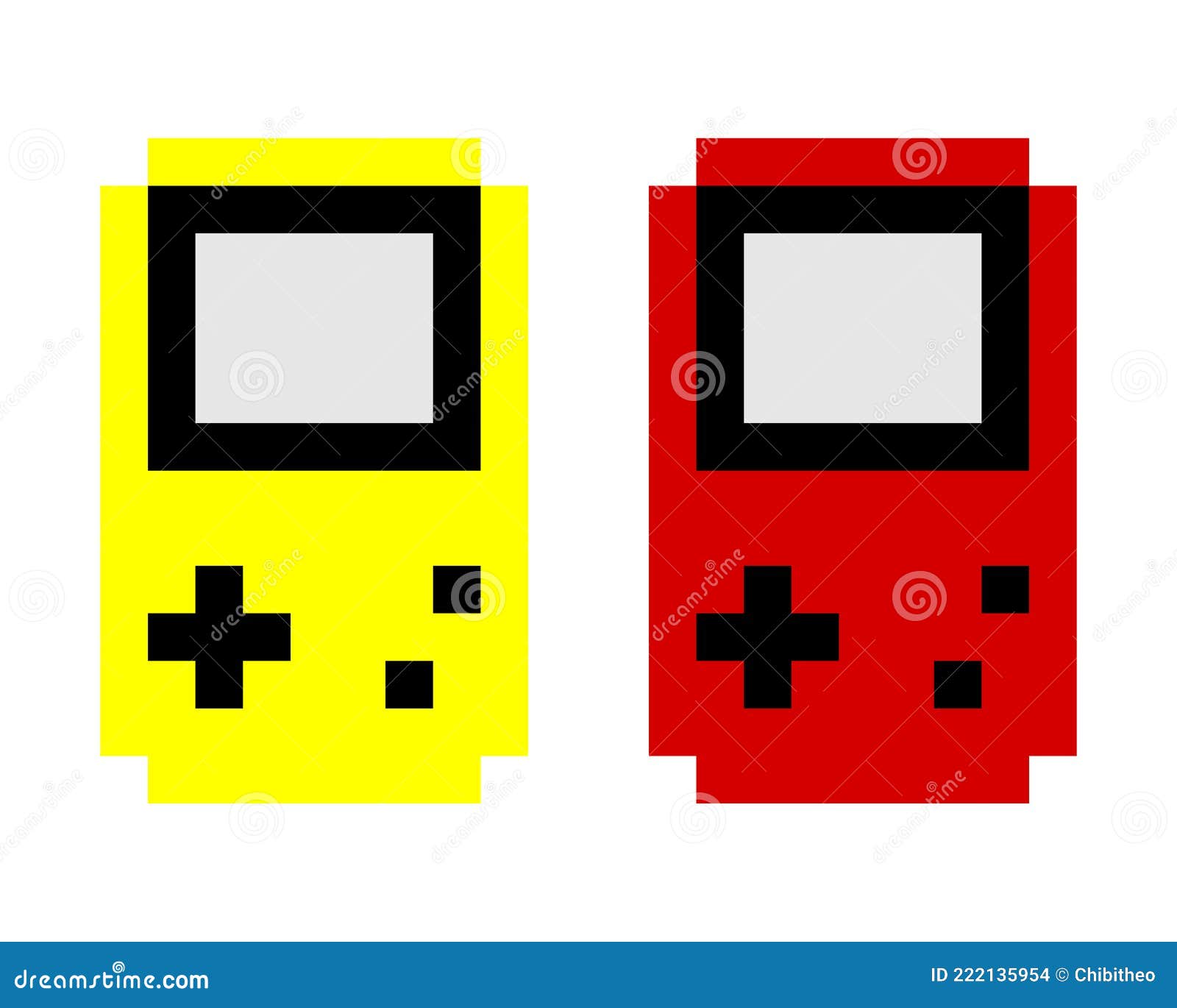 Pixel Game Console Portable Handheld Image Stock Vector - Illustration ...